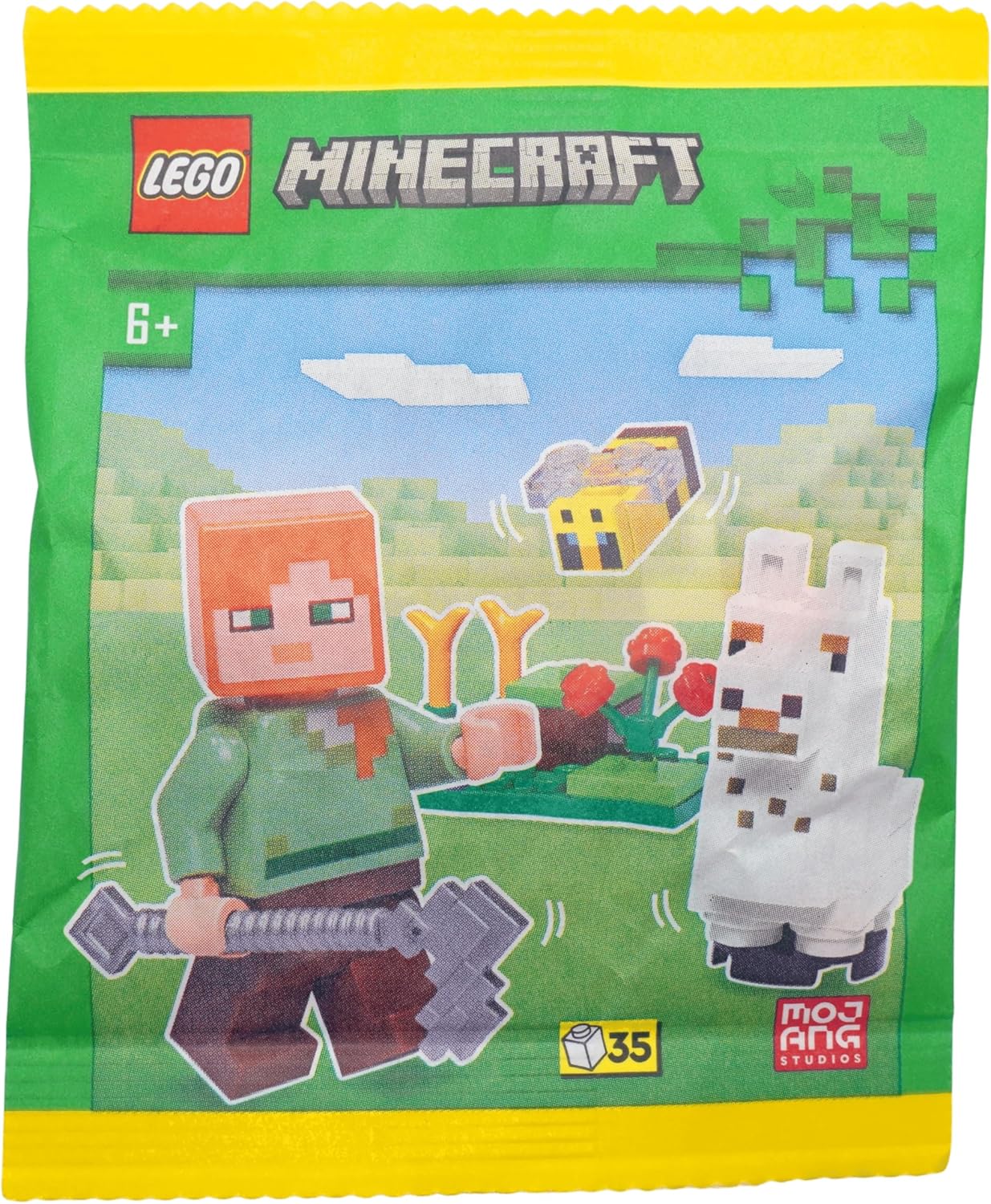 Amazon.com: LEGO Minecraft: Alex Minifigure with Baby Llama and Bee ...