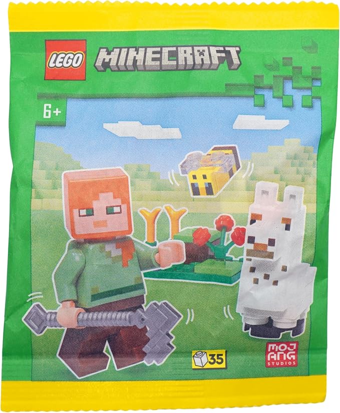 LEGO Minecraft: Alex Minifigure with Baby Llama and Bee