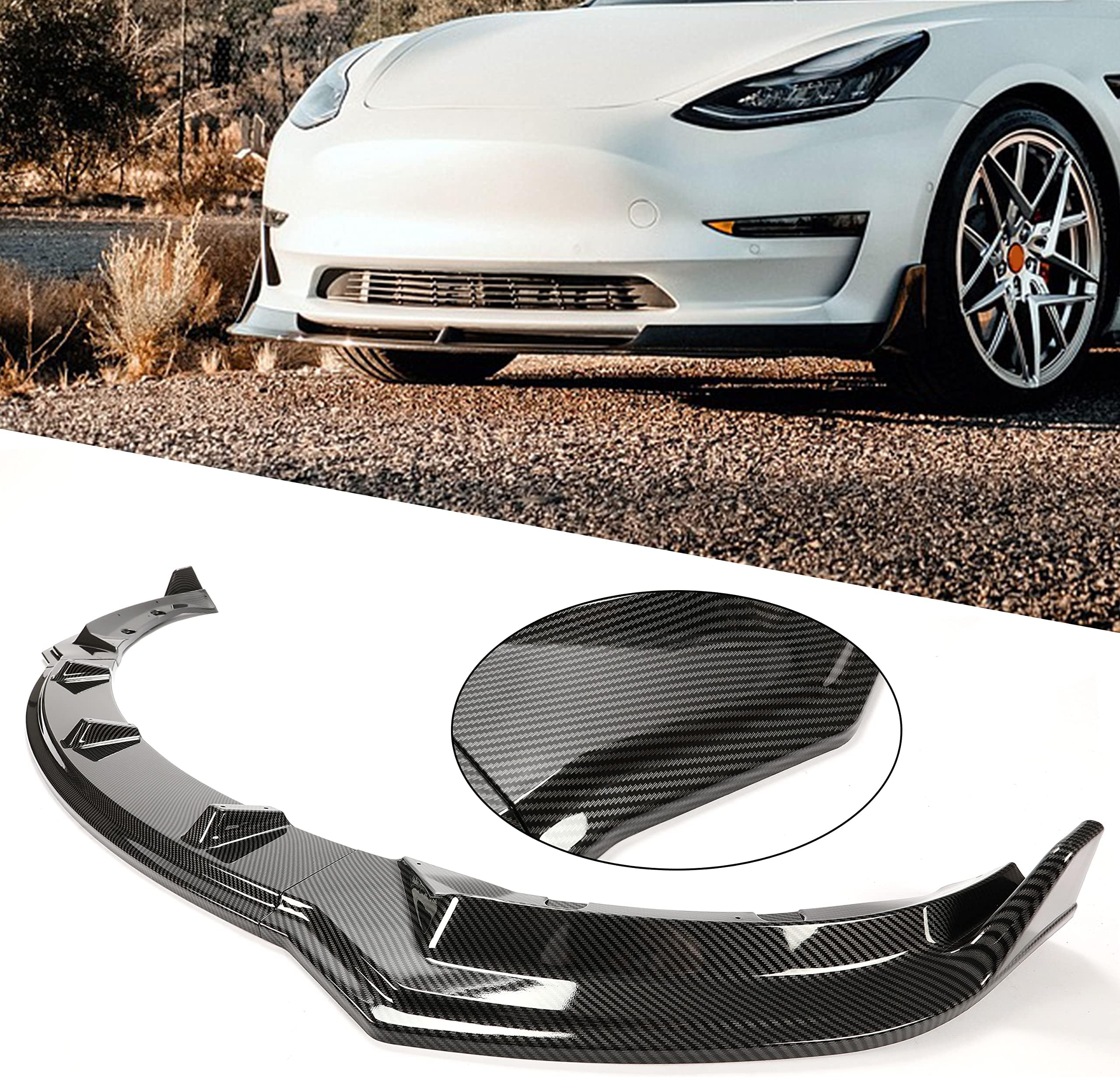 Amazon.com: MCARCAR KIT Model 3 Real Carbon Fiber Side Skirts for Tesla ...