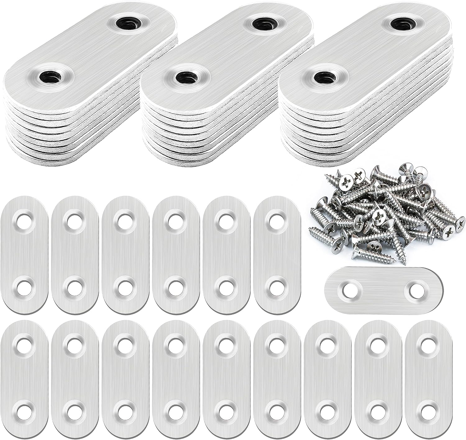 Amazon.com: 40 Pcs Stainless Straight Bracket (1.57*0.63 inch) Flat ...