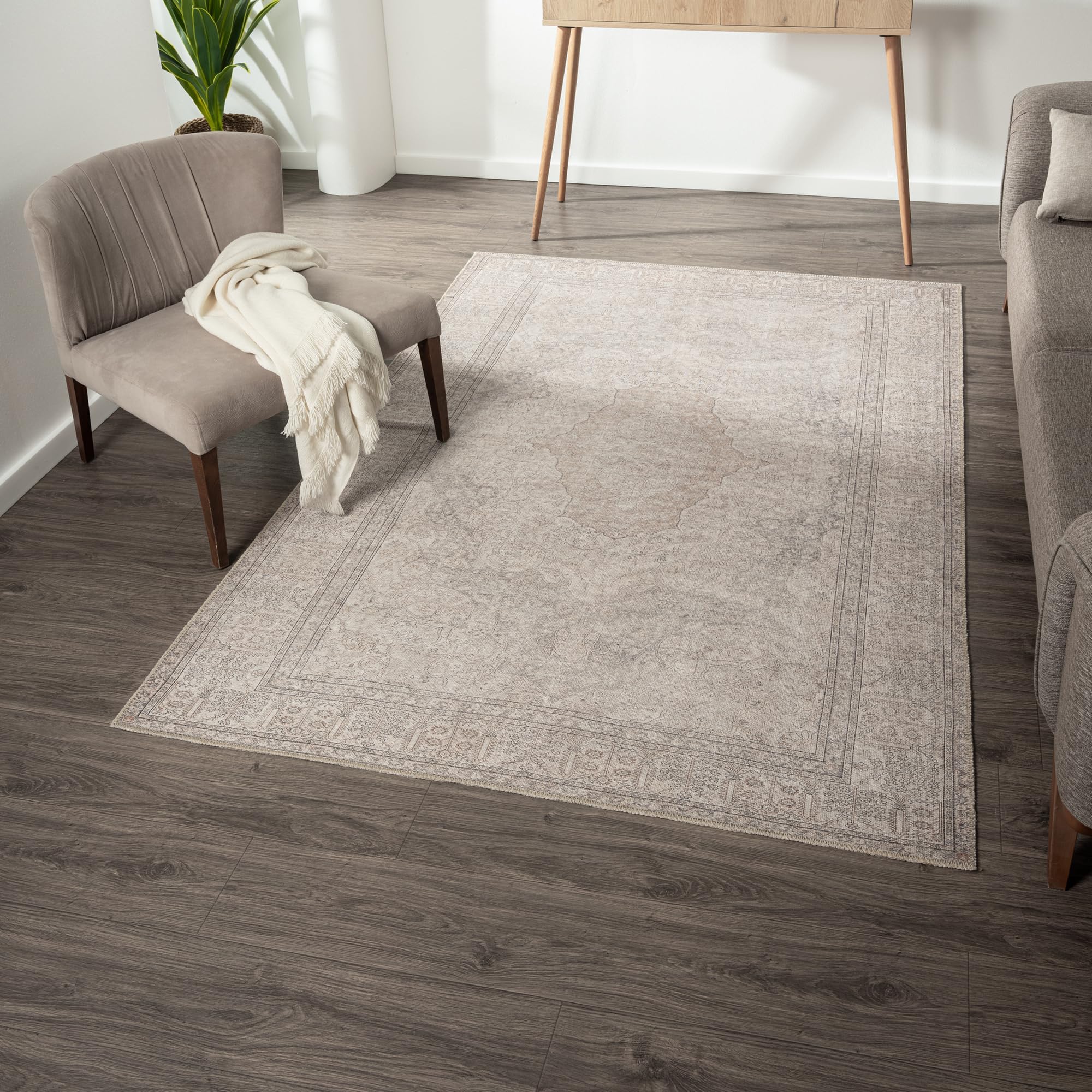 HOMFINE Vintage Area Rug for Living Room - Machine Washable Rug Soft ...