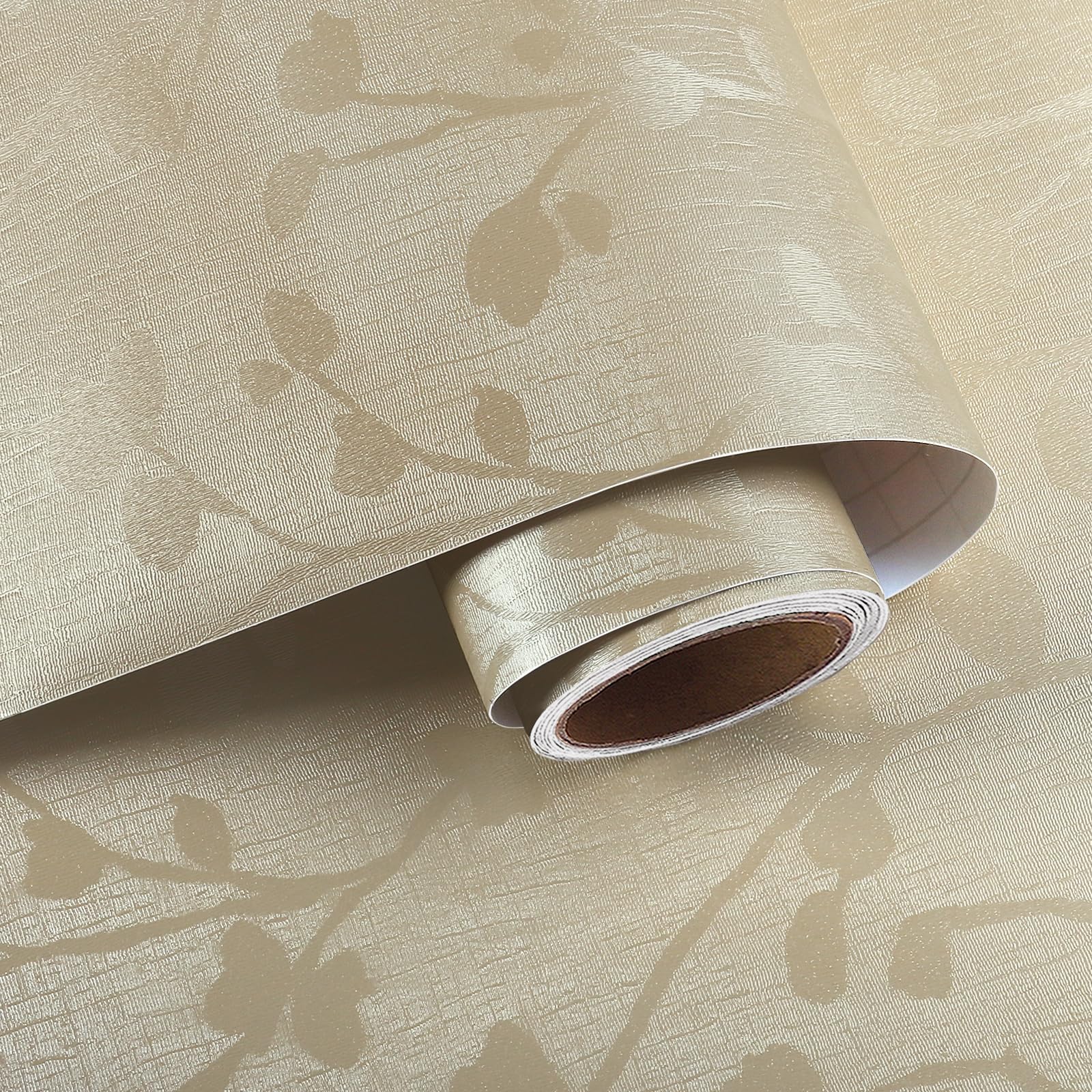 VaryPaper 15.7''x78.7'' Beige Wallpaper Peel and Stick Wallpaper Silk ...