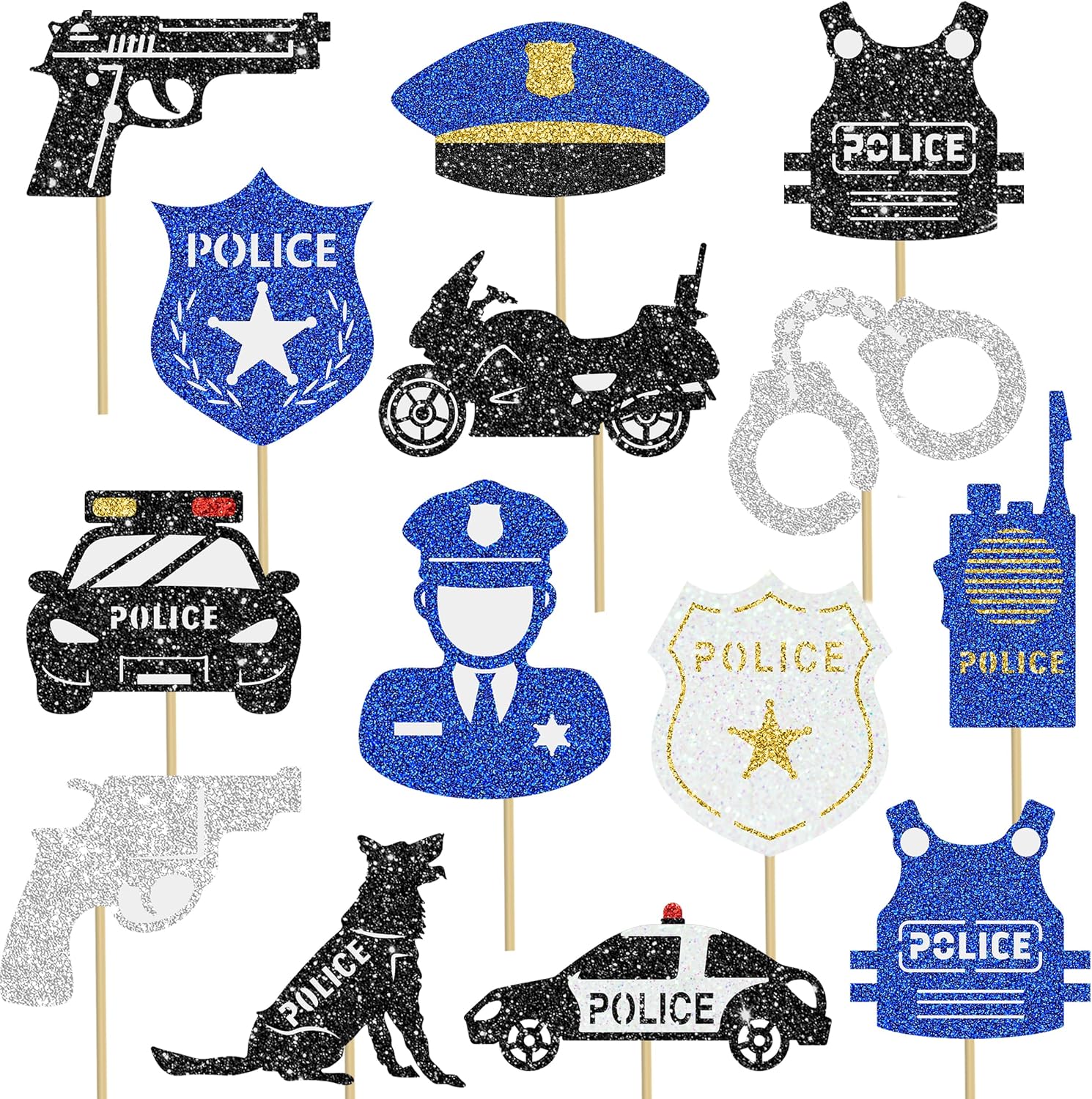 Amazon.com: 16Pcs Police Party Centerpiece Sticks Policeman Birthday ...
