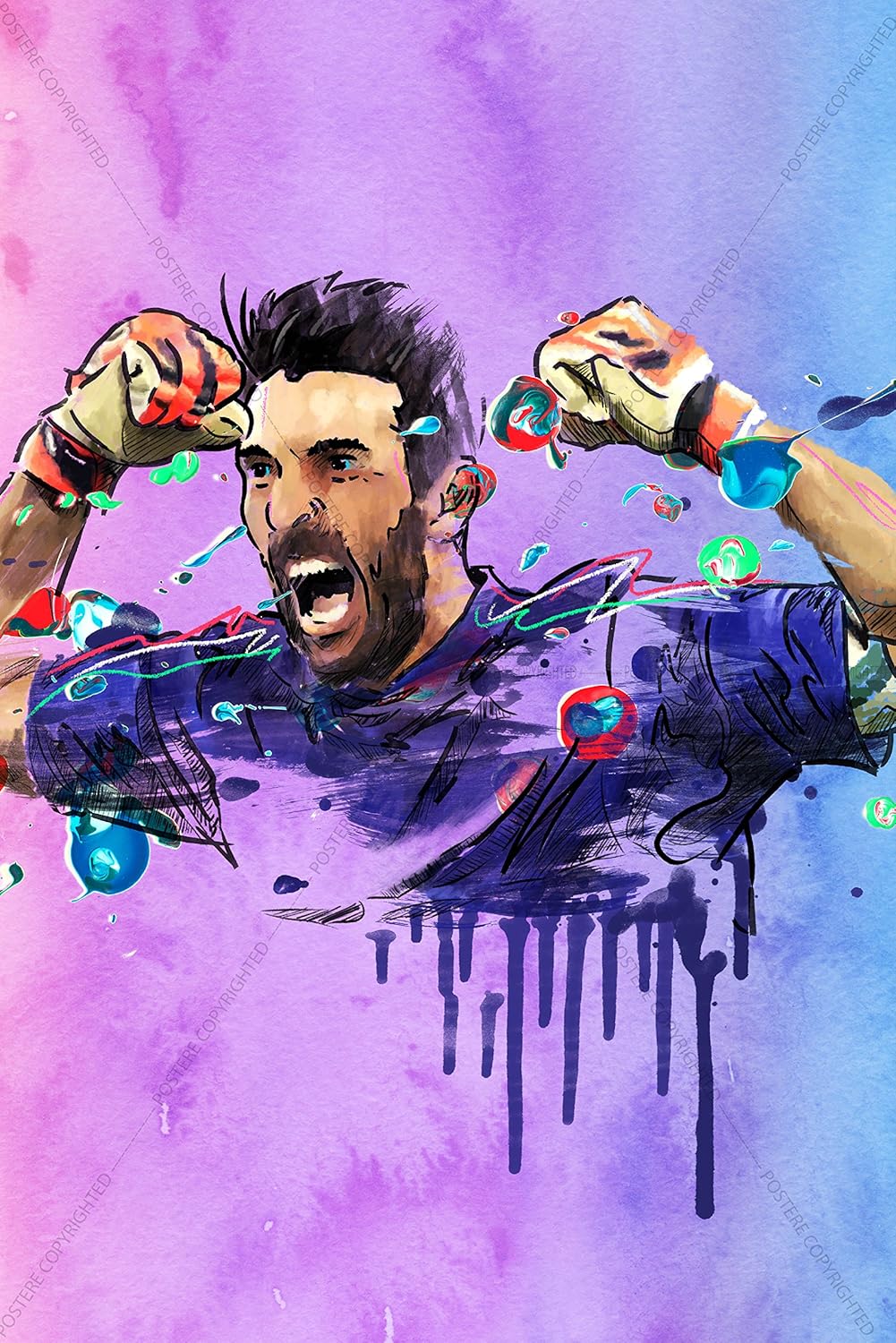 Postere Gianluigi Buffon Poster Fanart, Painting Styled, Paris Saint ...