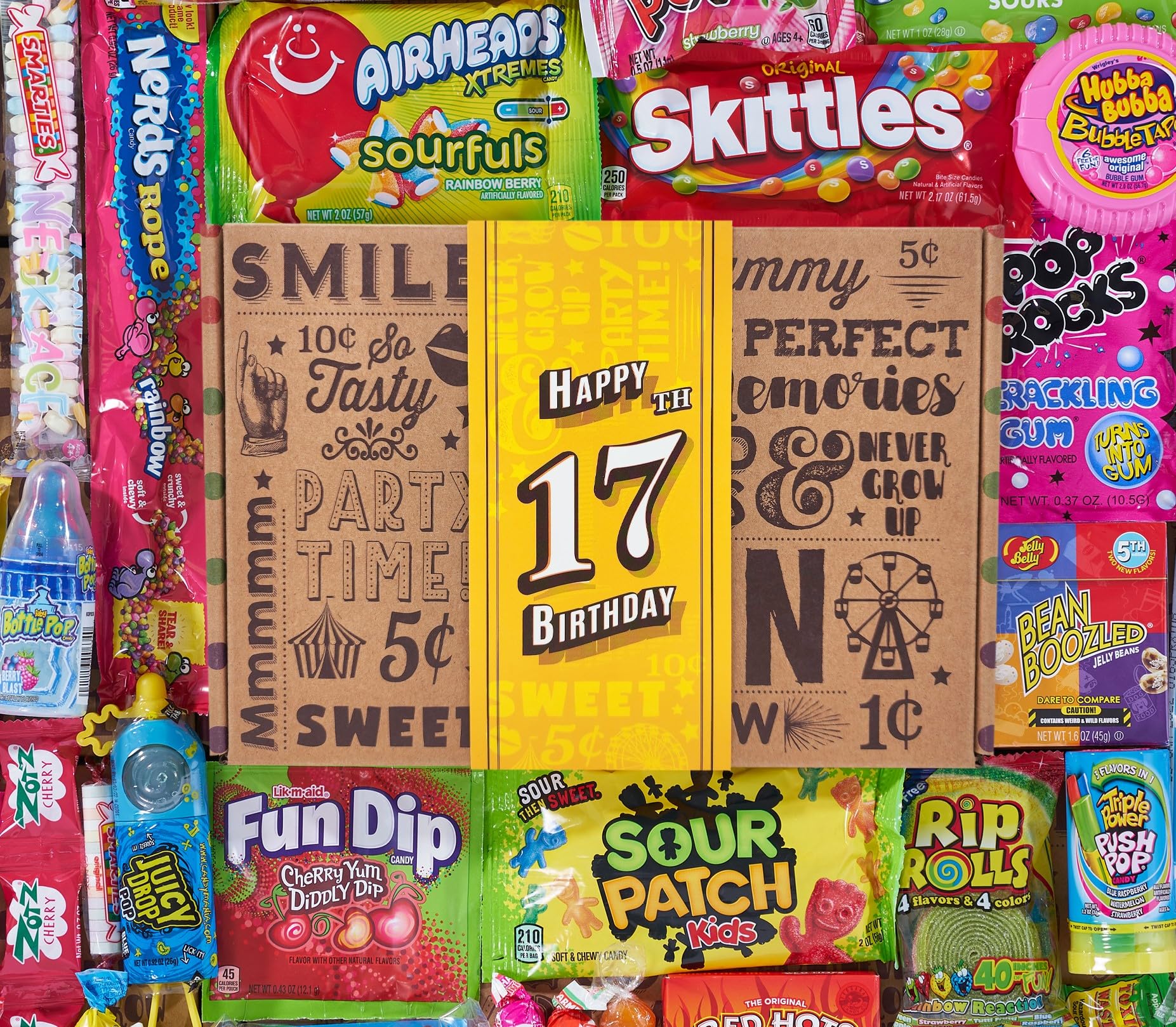 Amazon.com : VINTAGE CANDY CO. 17TH BIRTHDAY RETRO CANDY GIFT BOX ...