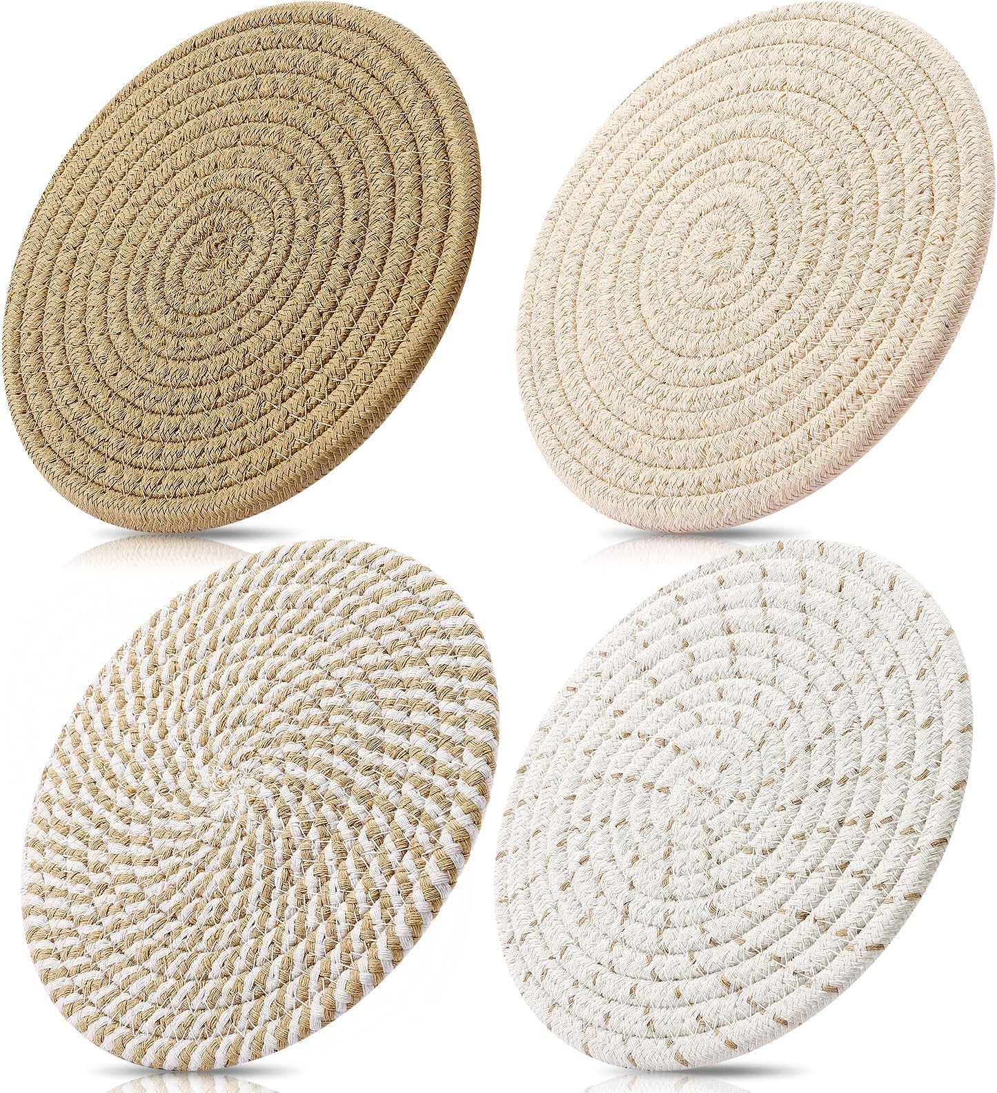 Amazon.com: Mud Pie Black Woven Trivet Set; 9" Dia: Home & Kitchen