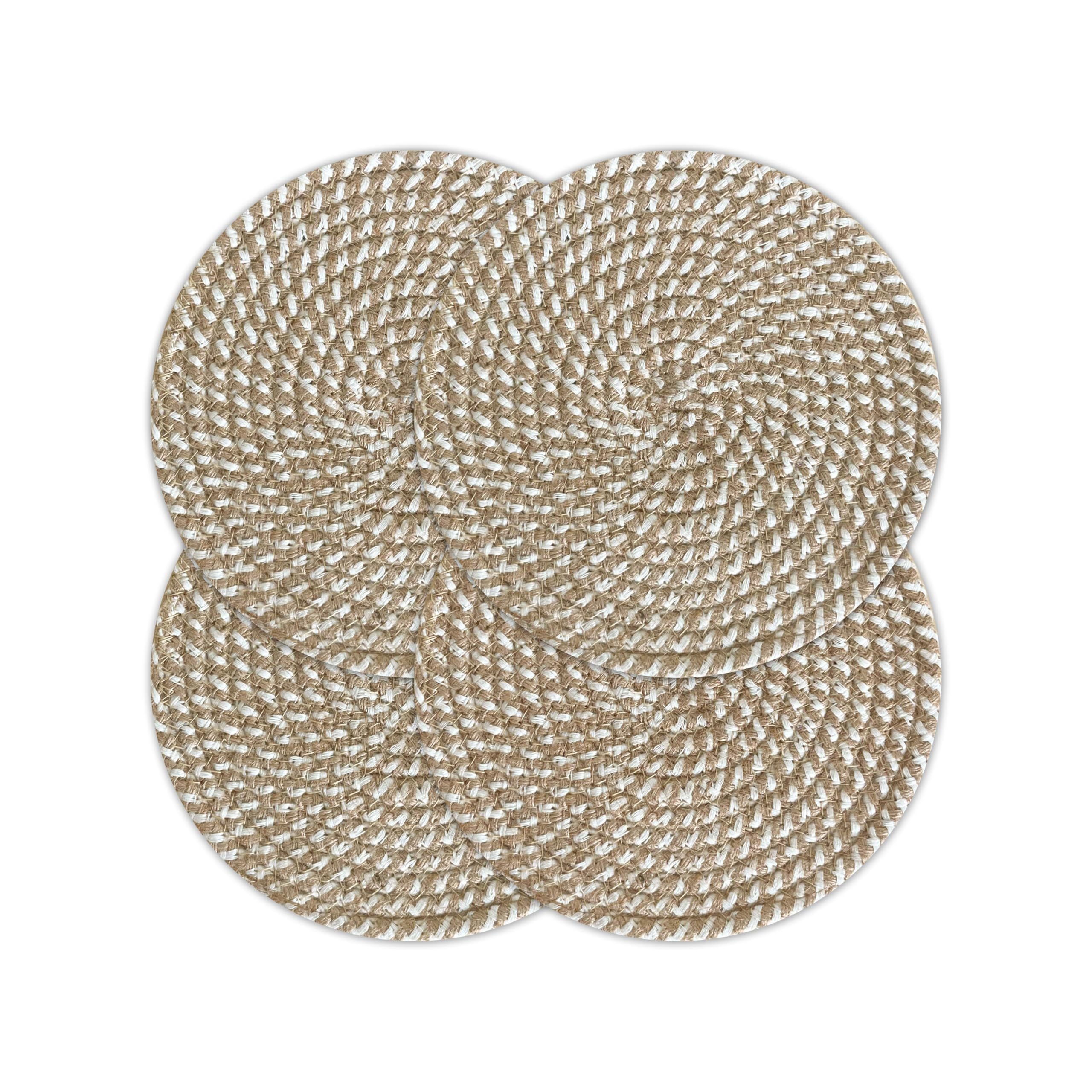 Amazon.com: CHARDIN HOME Round Jute & Cotton Woven Braided PLACEMAT ...