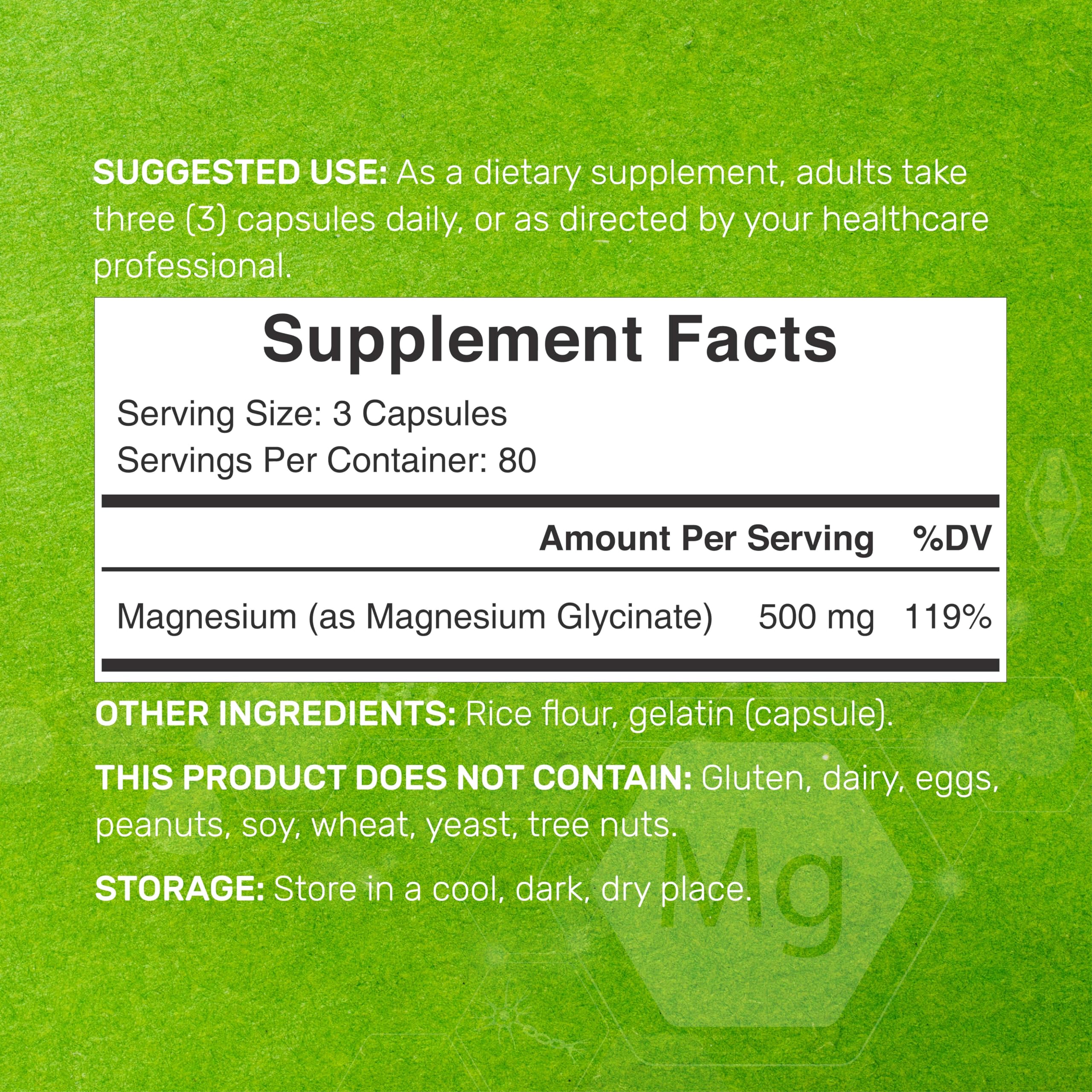 Snapklik.com : Max Strength Magnesium Glycinate 500mg Per Serving, 240 ...