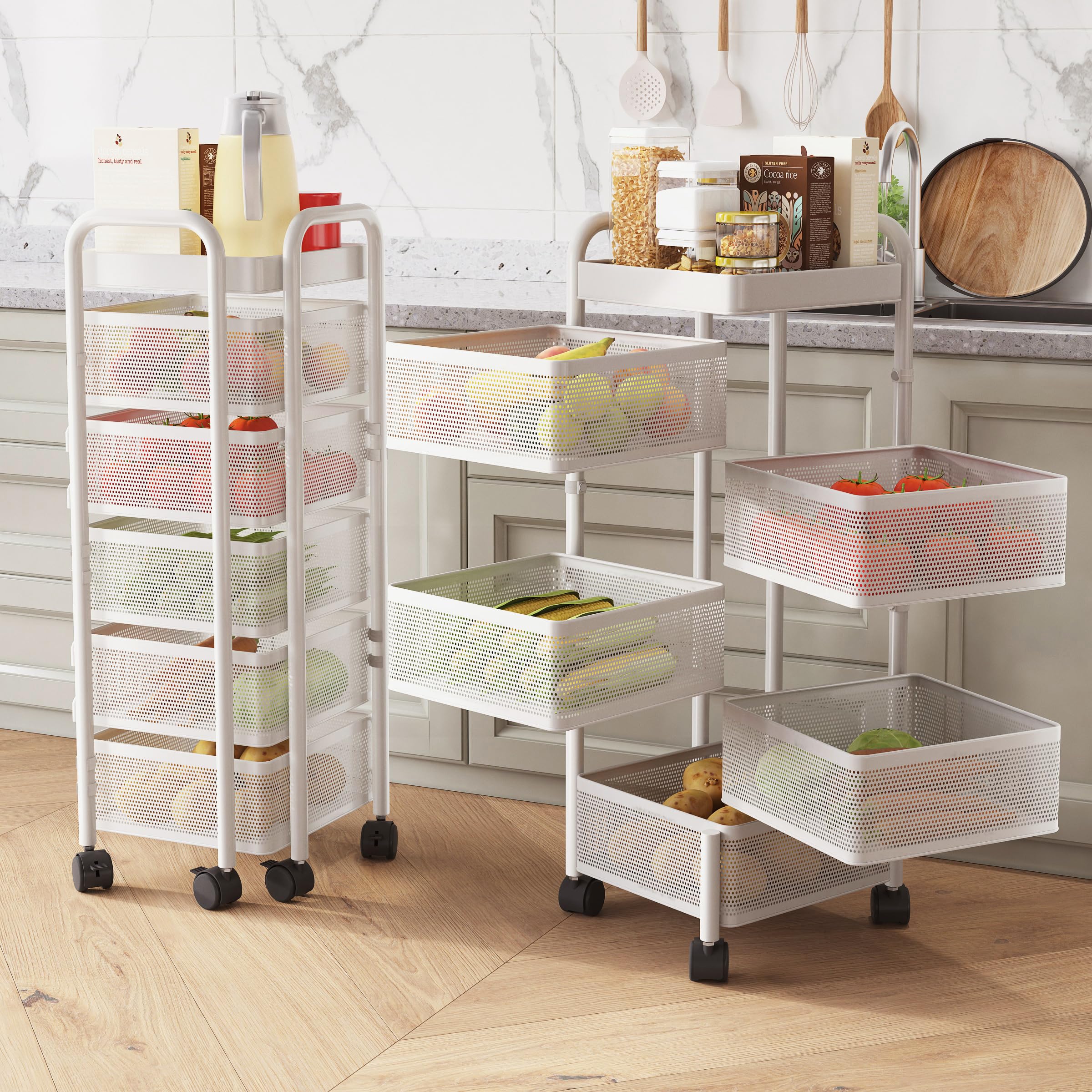 1 x RAW Customer Returns COVAODQ 5 tier rotating shelves,square rotati ...