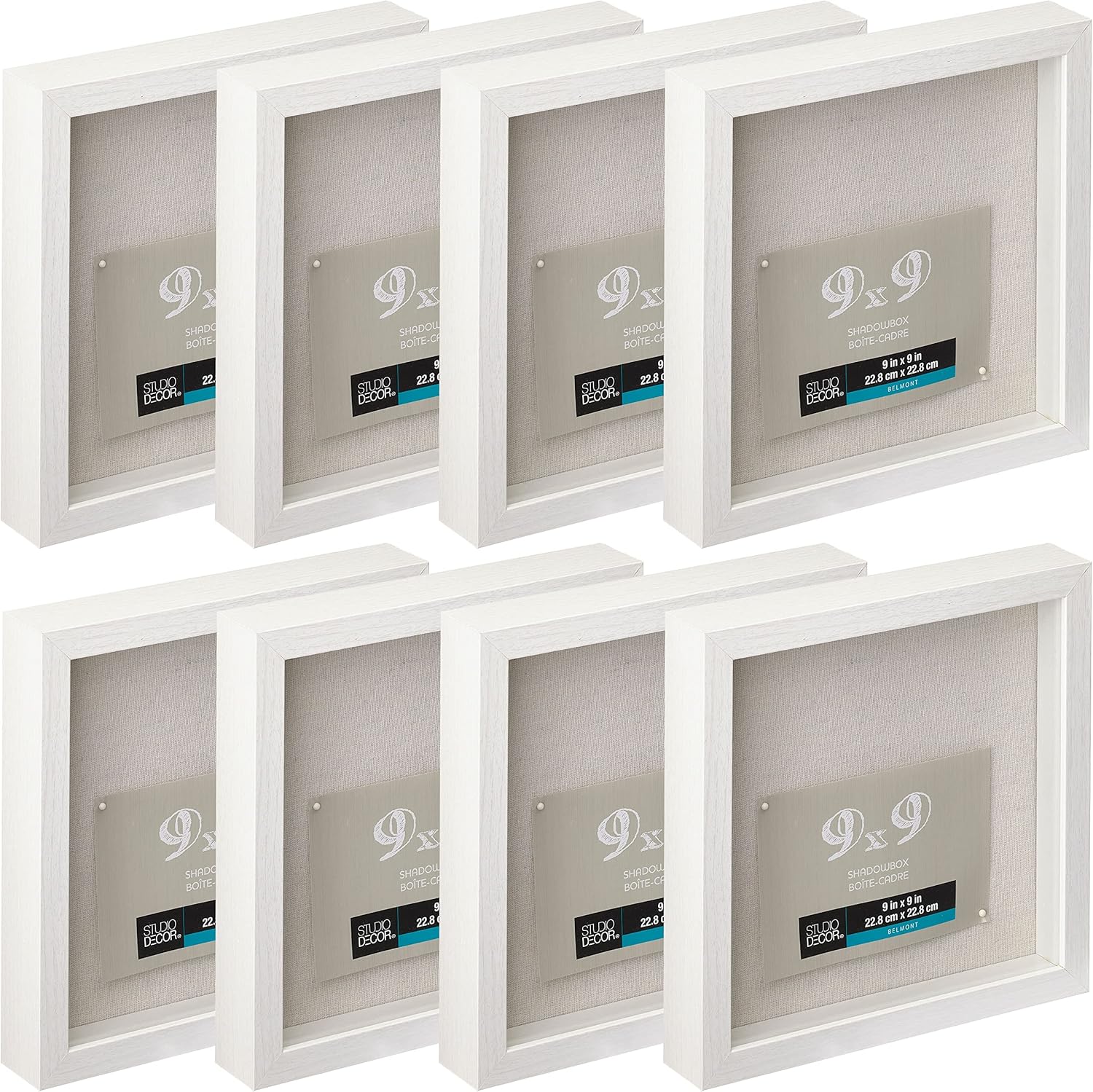 Amazon.com - 9" x 9" White Belmont Shadow Box by Studio Décor - Memory ...