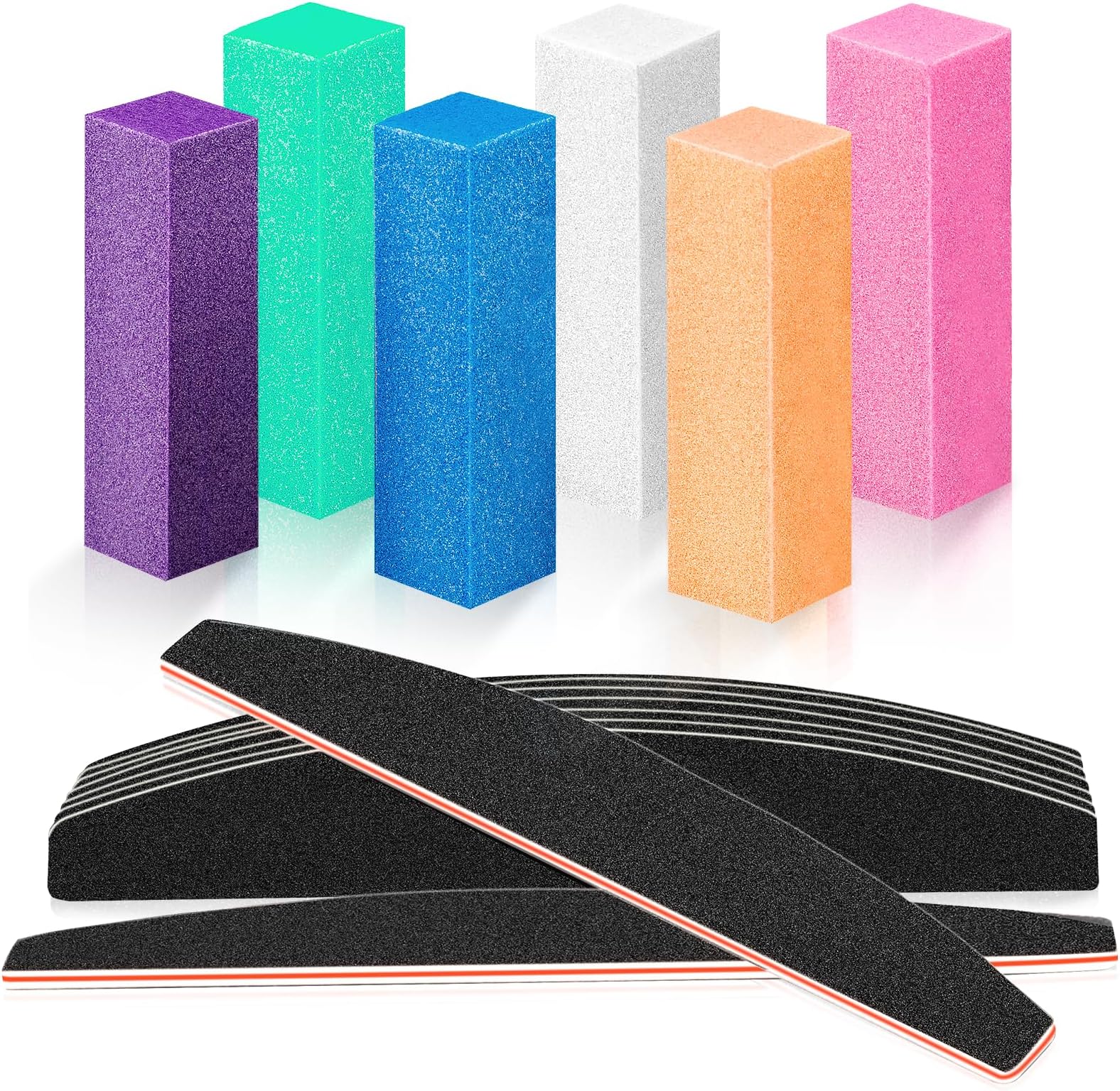 Xinstroe 10 Stück Nagelfeilen Buffer, Doppelseitige 100/180, Nagel ...
