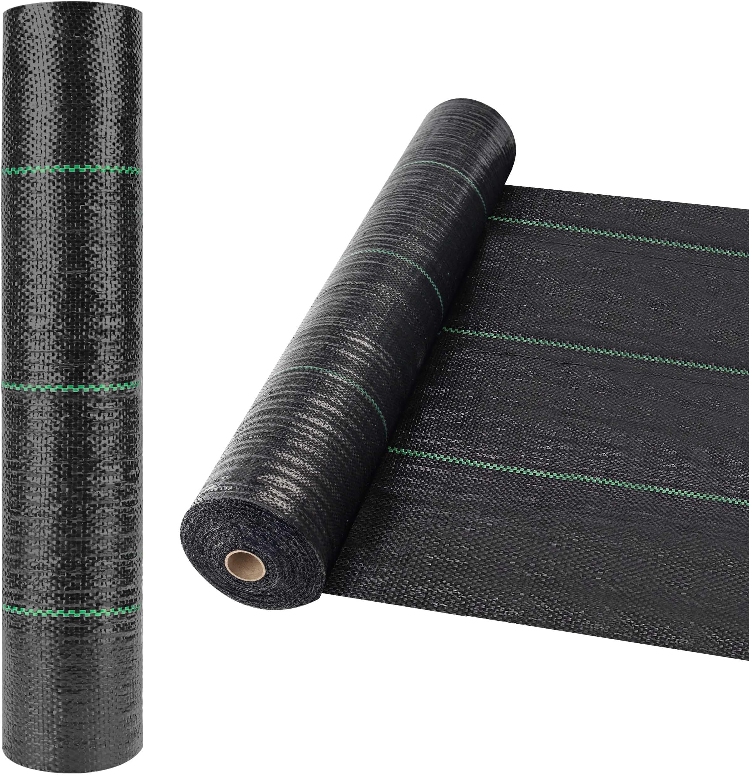 Amazon.com : ZJIA Landscape Fabric Heavy Duty 3.2oz Woven Weed Barrier ...