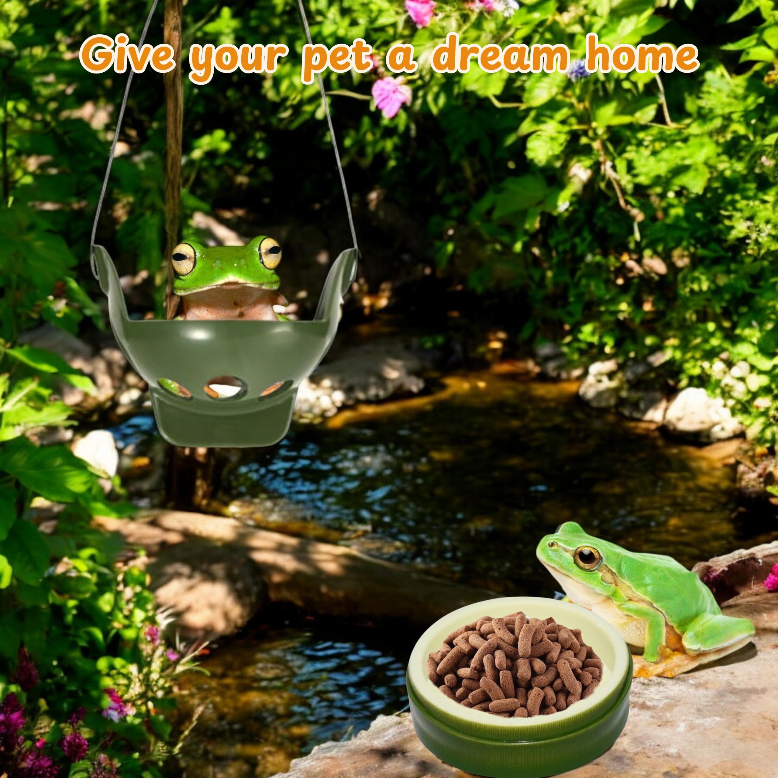 Easy Install Frog Tank Accessory Plastic Frog Swing Toy With Suction ...