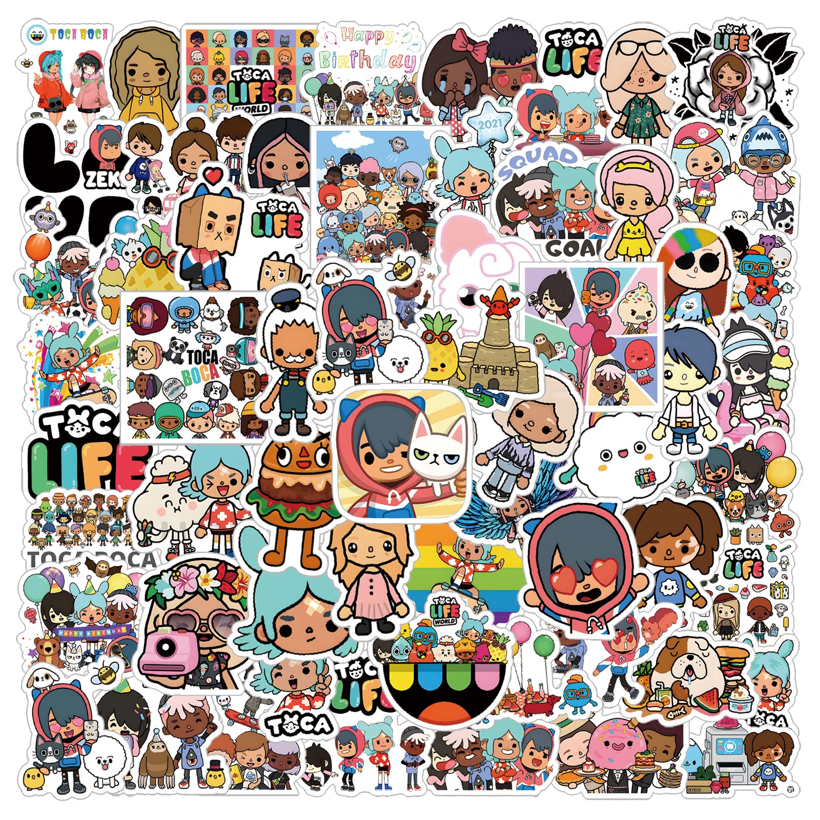 Amazon.com: 62pcs Cute Cartoon Game Sticker, Vinyl Waterproof Stickers ...