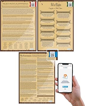 Amazon.com: Founding Documents Set of 3 Posters: US Constitution, Bill ...