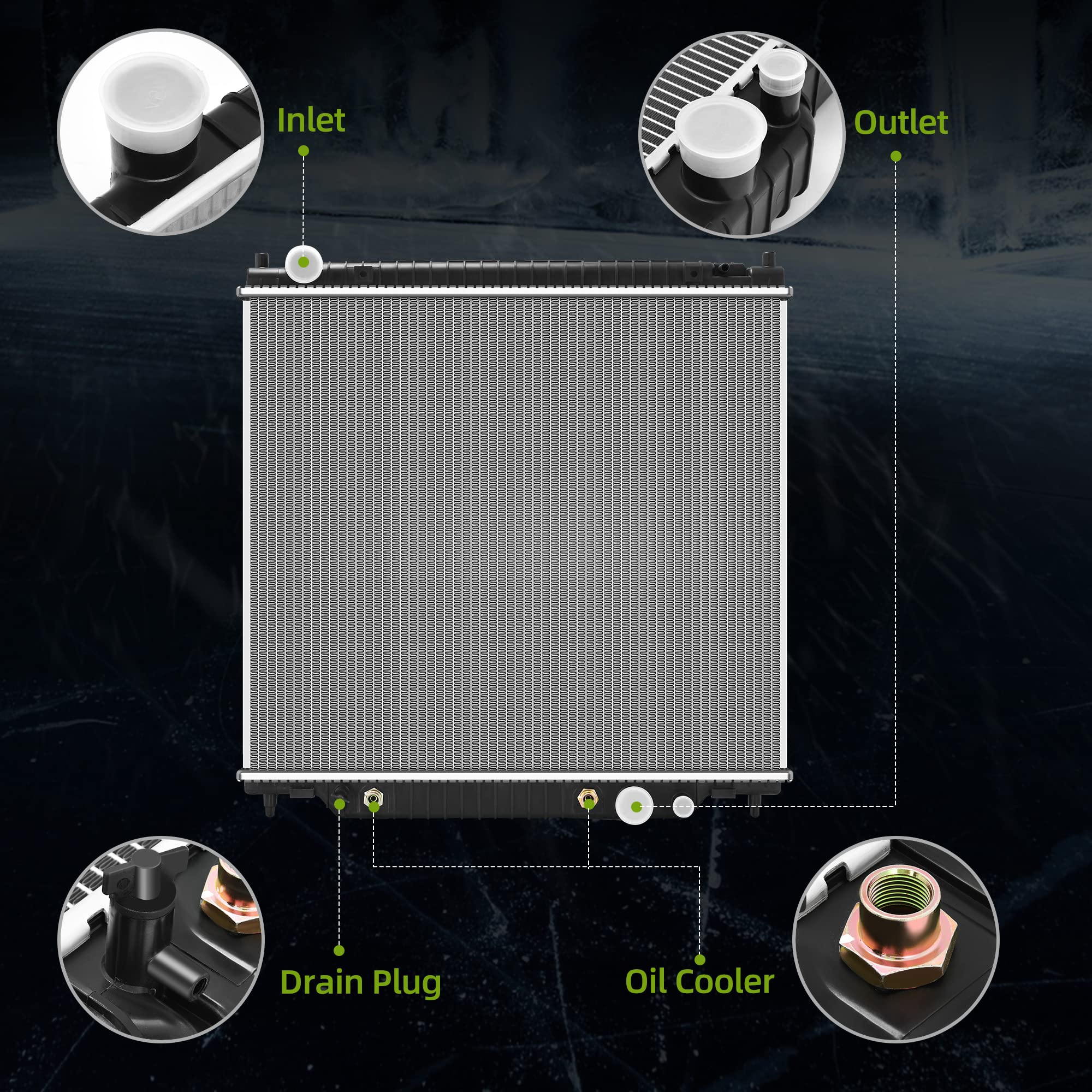 AUTOSAVER88 Radiator Compatible with 1999-2004 Ford F250 F350 Super ...