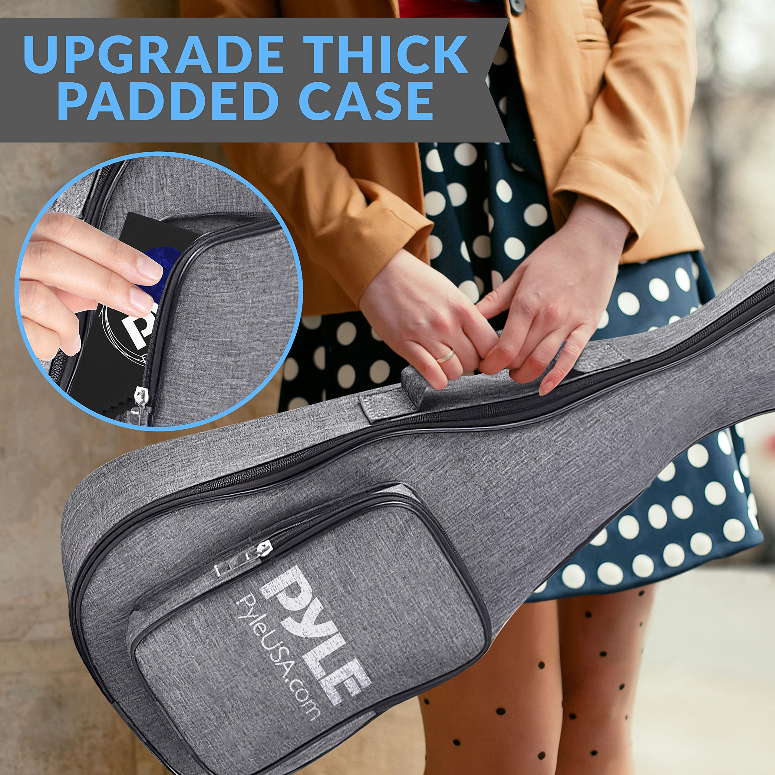 Pyle, 23" Acoustic Electric Ukulele-4String Professional Mahogany Tenor ...