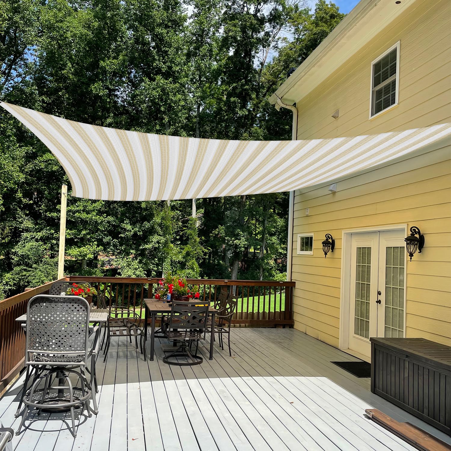 Amazon.com : TANG Sunshades Depot Beige Strips and White Strips 10' x ...