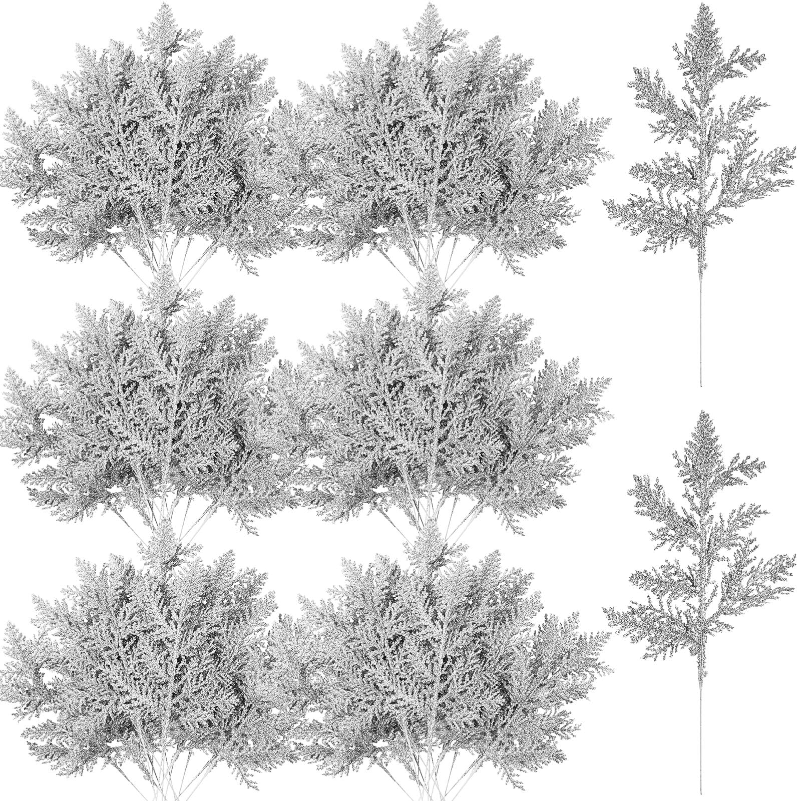 Ceenna 200 Pack Christmas Glitter Artificial Pine Needles Fake Greenery ...