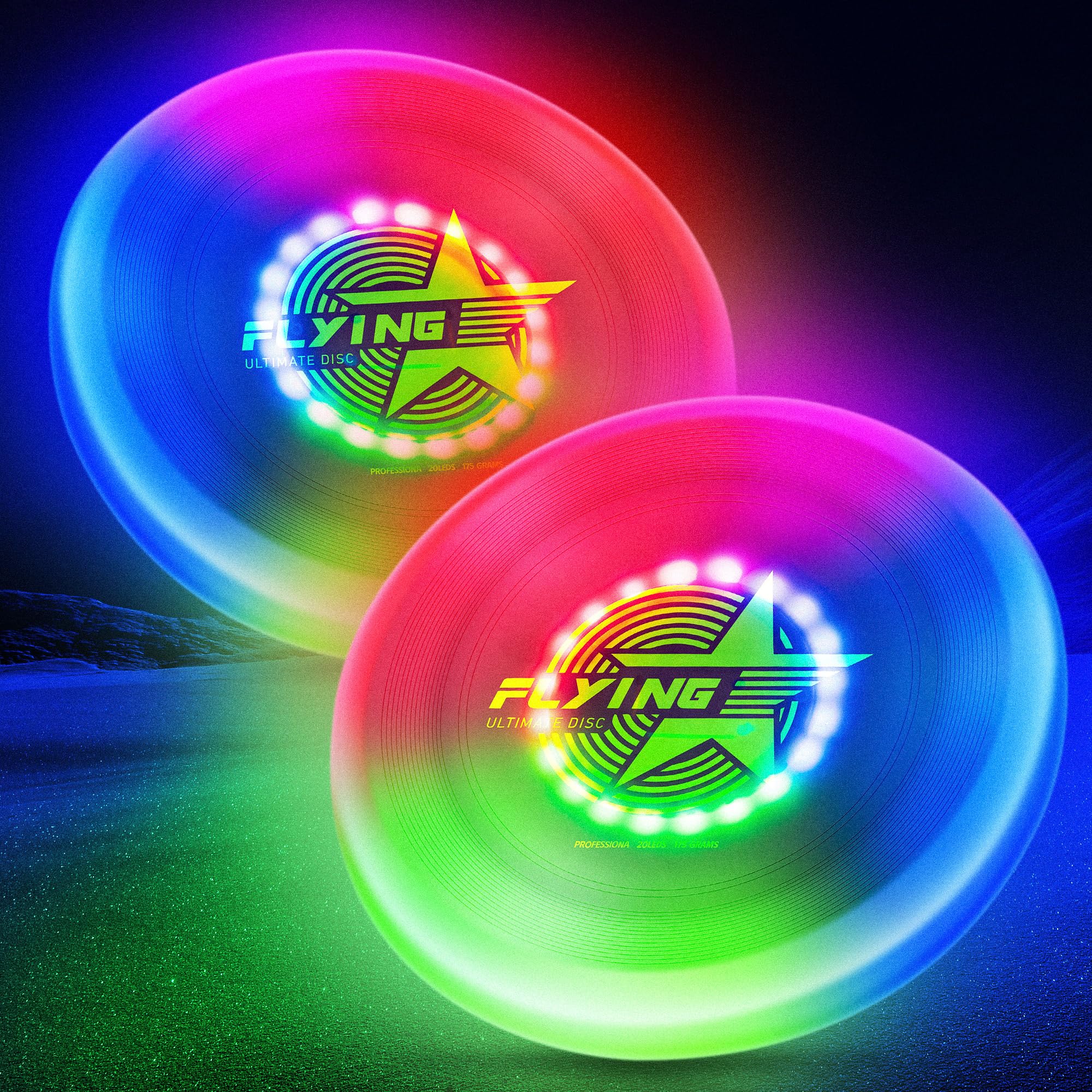Amazon.com : Fortikpo 2 of Glow in The Dark LED Flying Disc - 7 Dynamic ...
