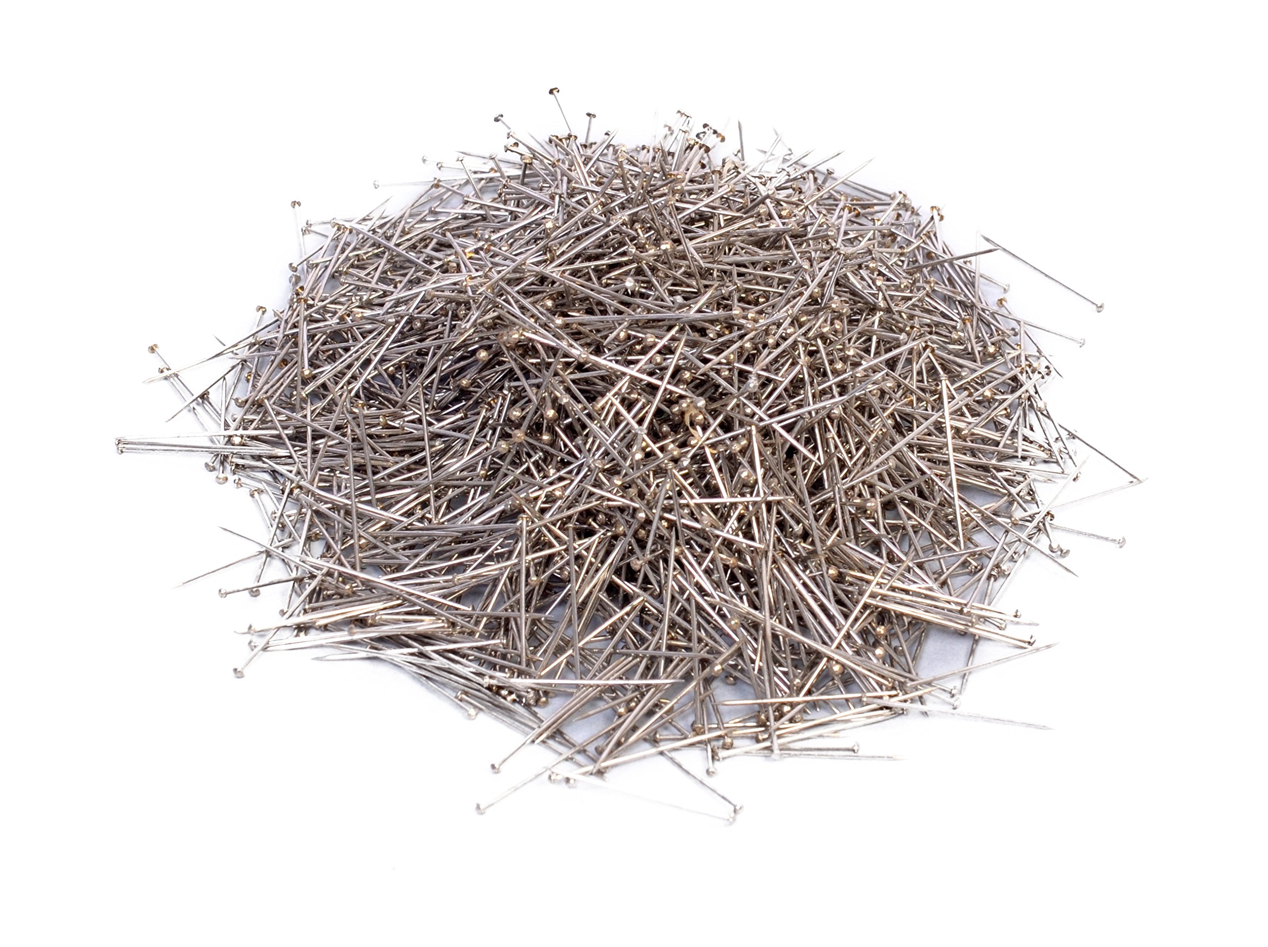 PRANSUNITA 1000 Sewing Pins Made of Steel, Silver Finish, for Tailor ...