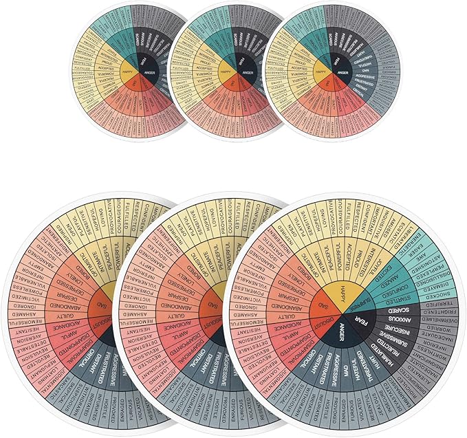 Amazon.com: 6 Pieces Feelings Wheel Magnet 3.2 and 6 Inches Emotions ...