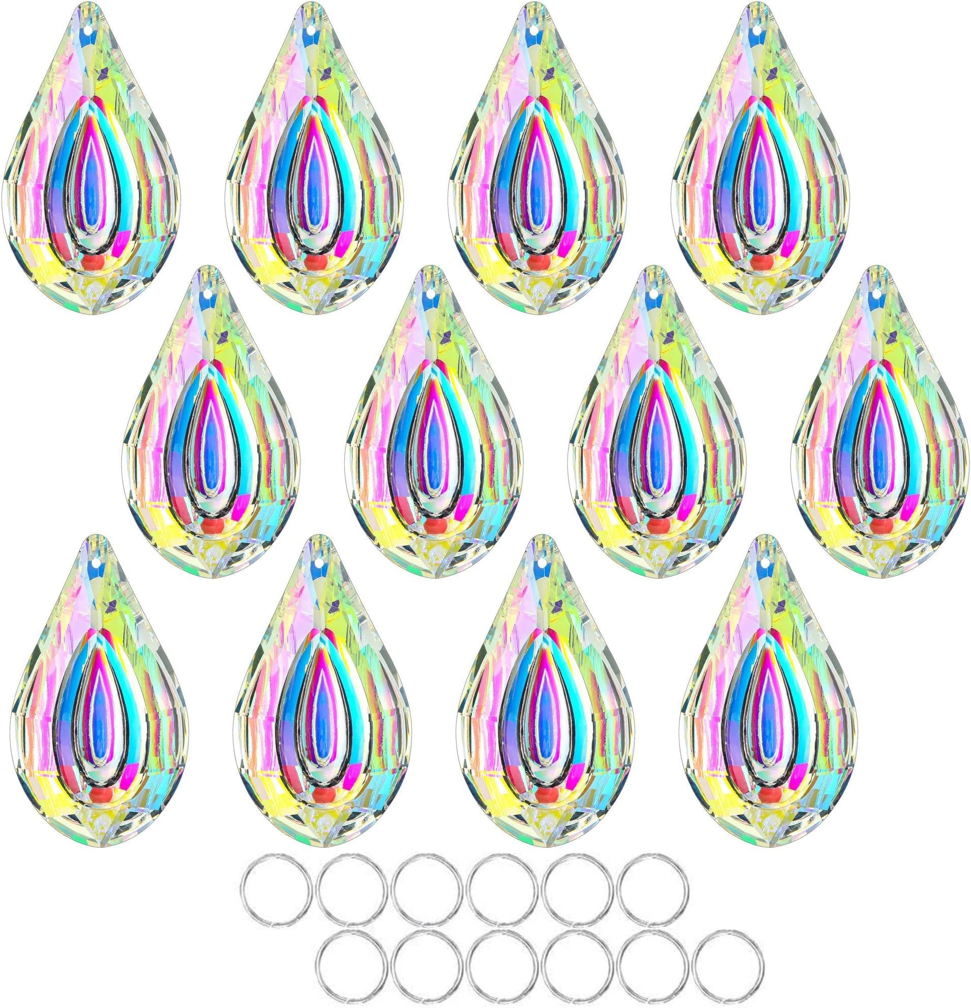 Amazon.com: 95PCS Small Crystal Suncatcher Rainbow Reflection Drops for ...