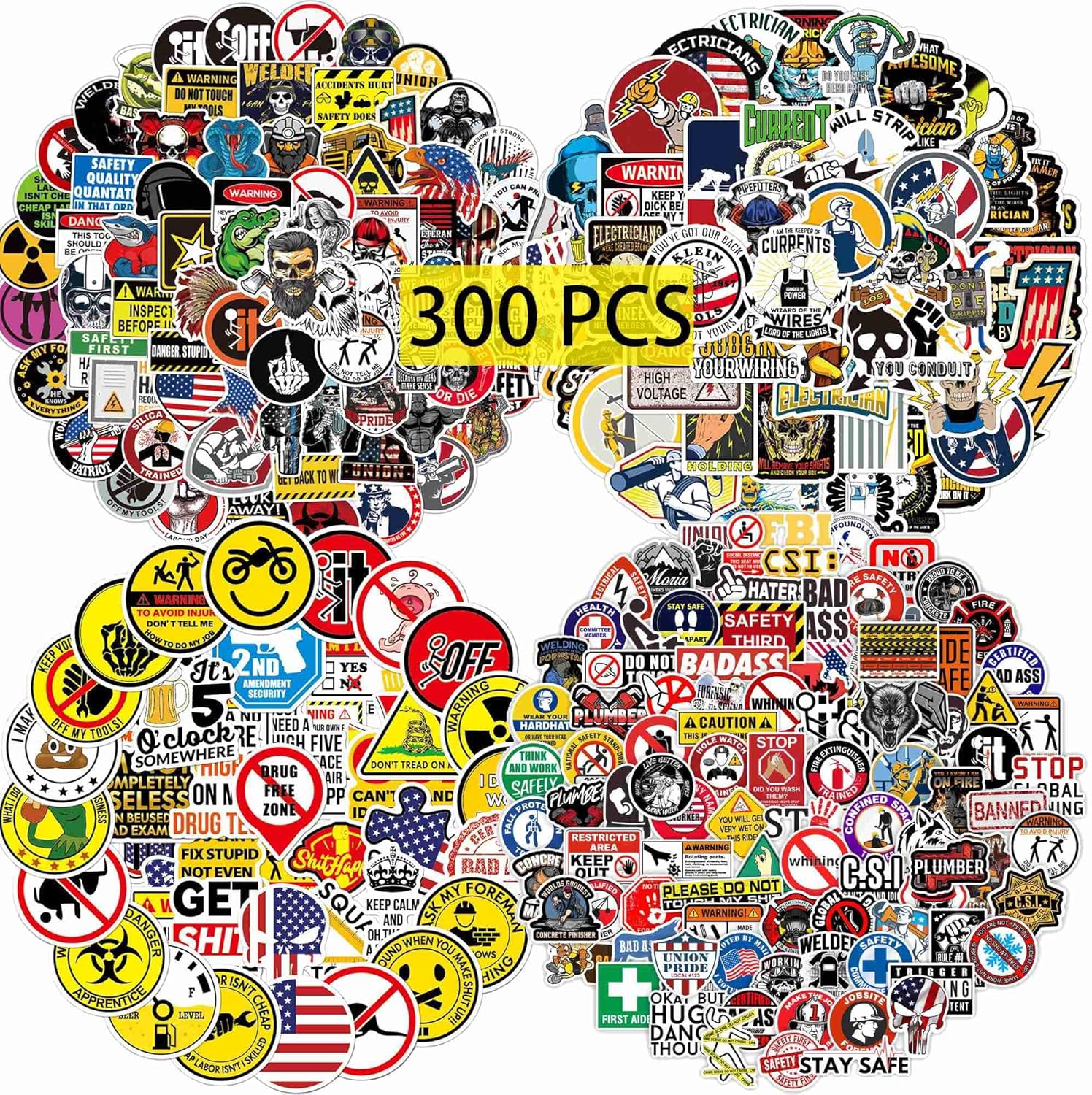 Moriso Hard Hat Stickers (300Pcs) Funny Tool Box Construction ...