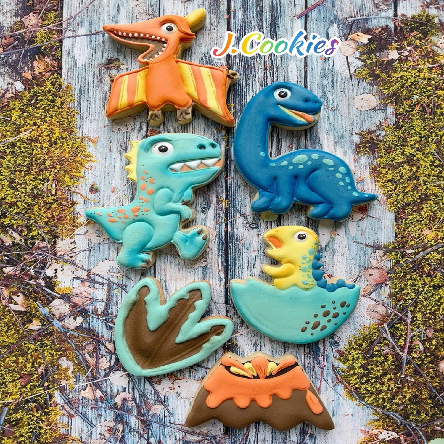 Buy LILIAO Cute Dinosaur Cookie Cutter Set - 6 Piece - T-rex ...