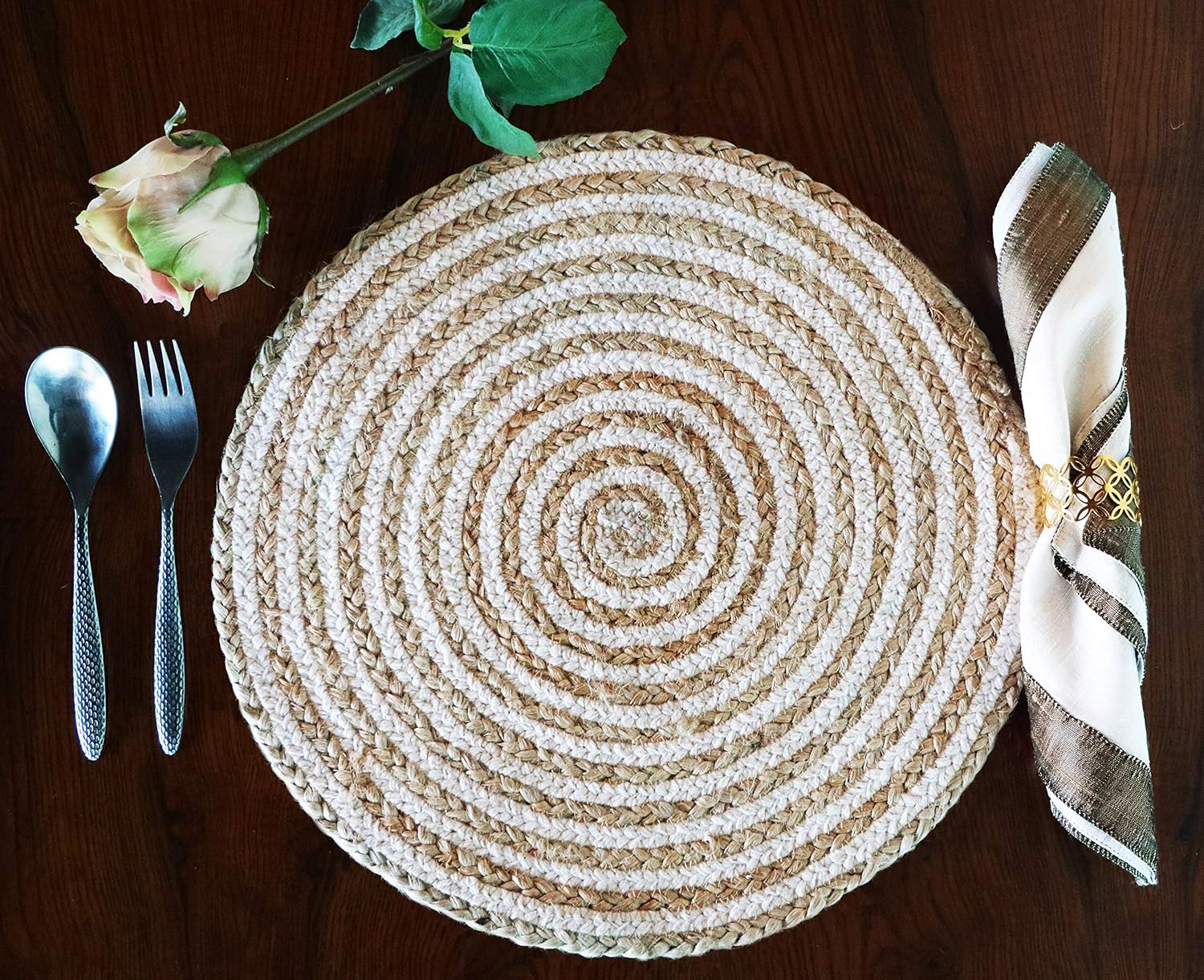 Buy Jute Braided Placemats |Side Table Mats|Best for Bed-Side Table ...