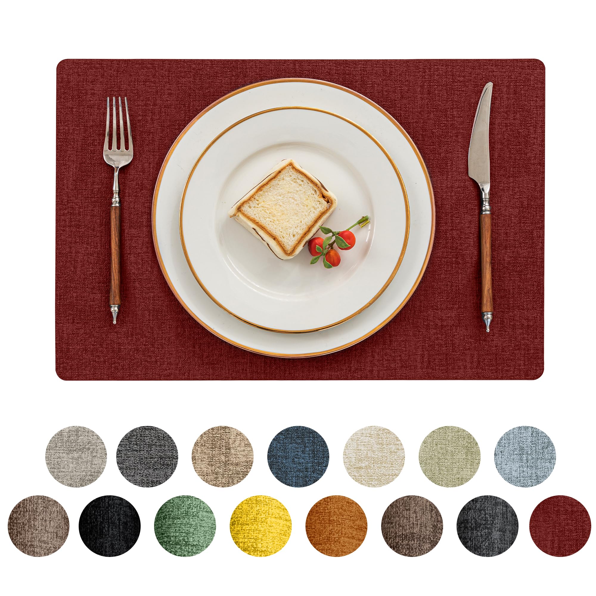 Amazon.com: Romanstile Vinyl Placemats Set of 6-12 X 18 Inch - Heat ...