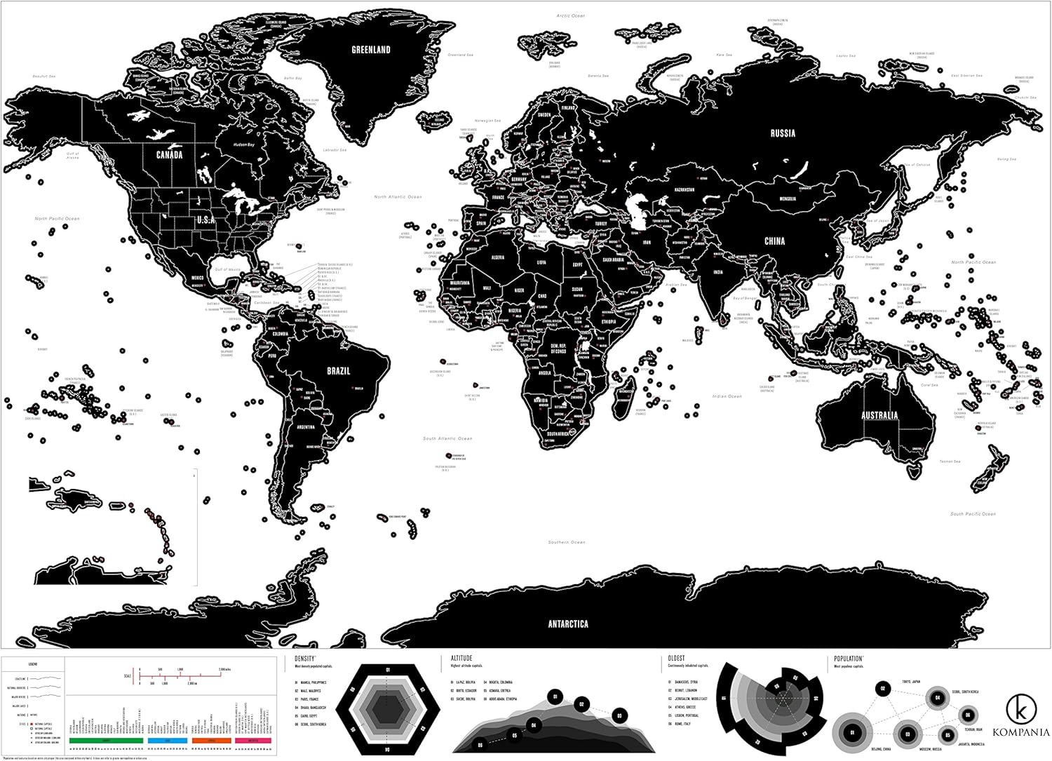 Amazon.com: Premium Scratch Off Your Travel World Map with Precision ...