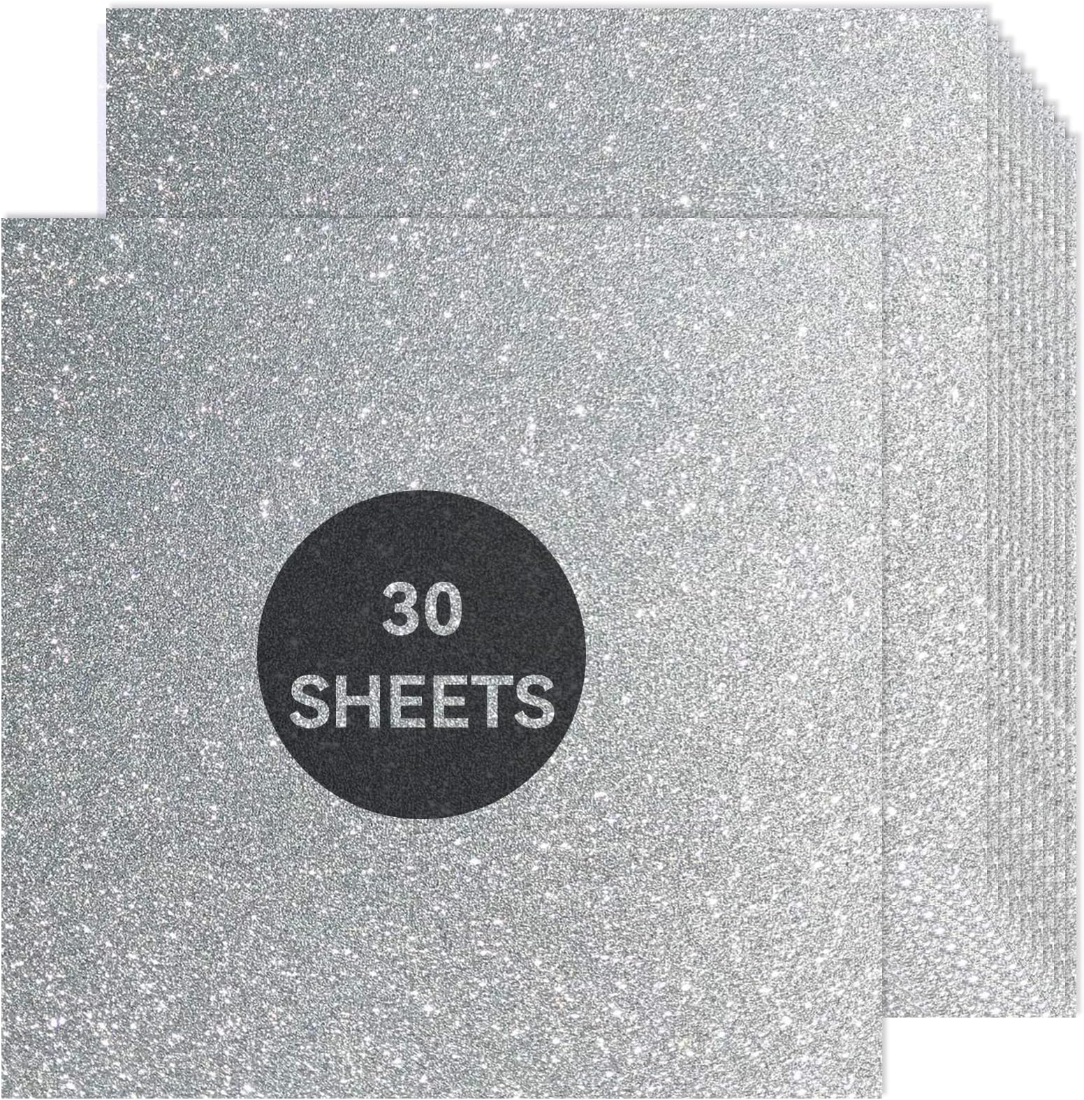 Amazon.com: 100 PCS Silver Glitter Paper Cardstock,11.81x11.81 inch ...