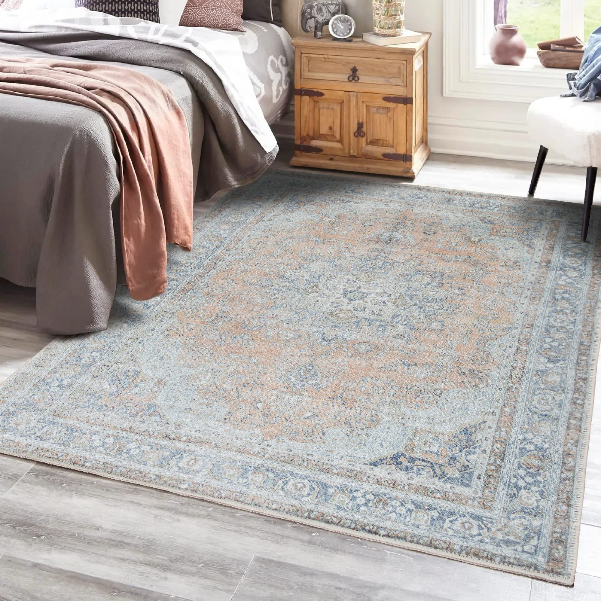 Amazon.com: Adiva Rugs Machine Washable 4x6 Area Rug with Non Slip ...