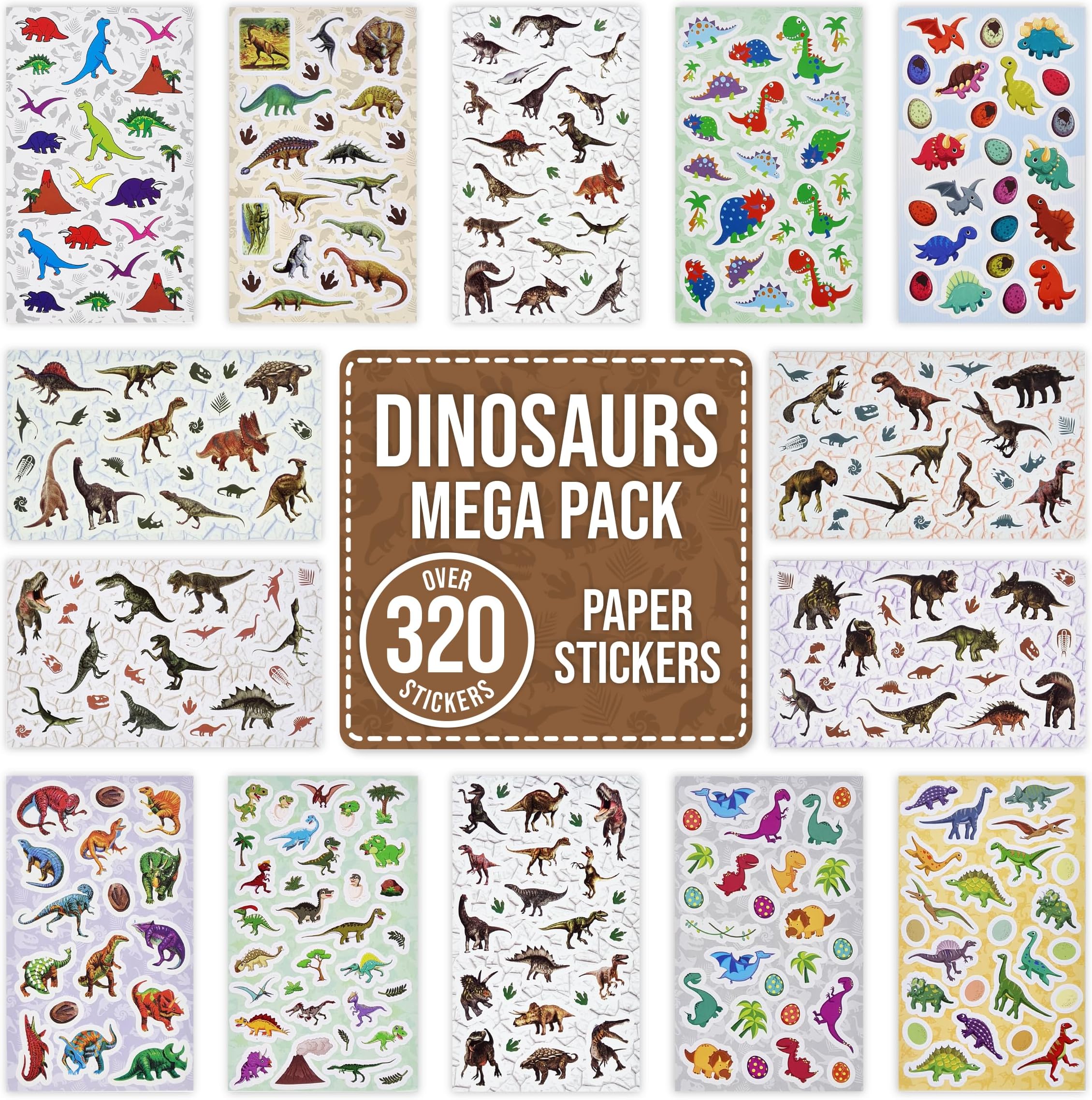 Pack of 19 Jurassic Dinosaur Silhouette Stickers - T-Rex Stickers - Boy ...