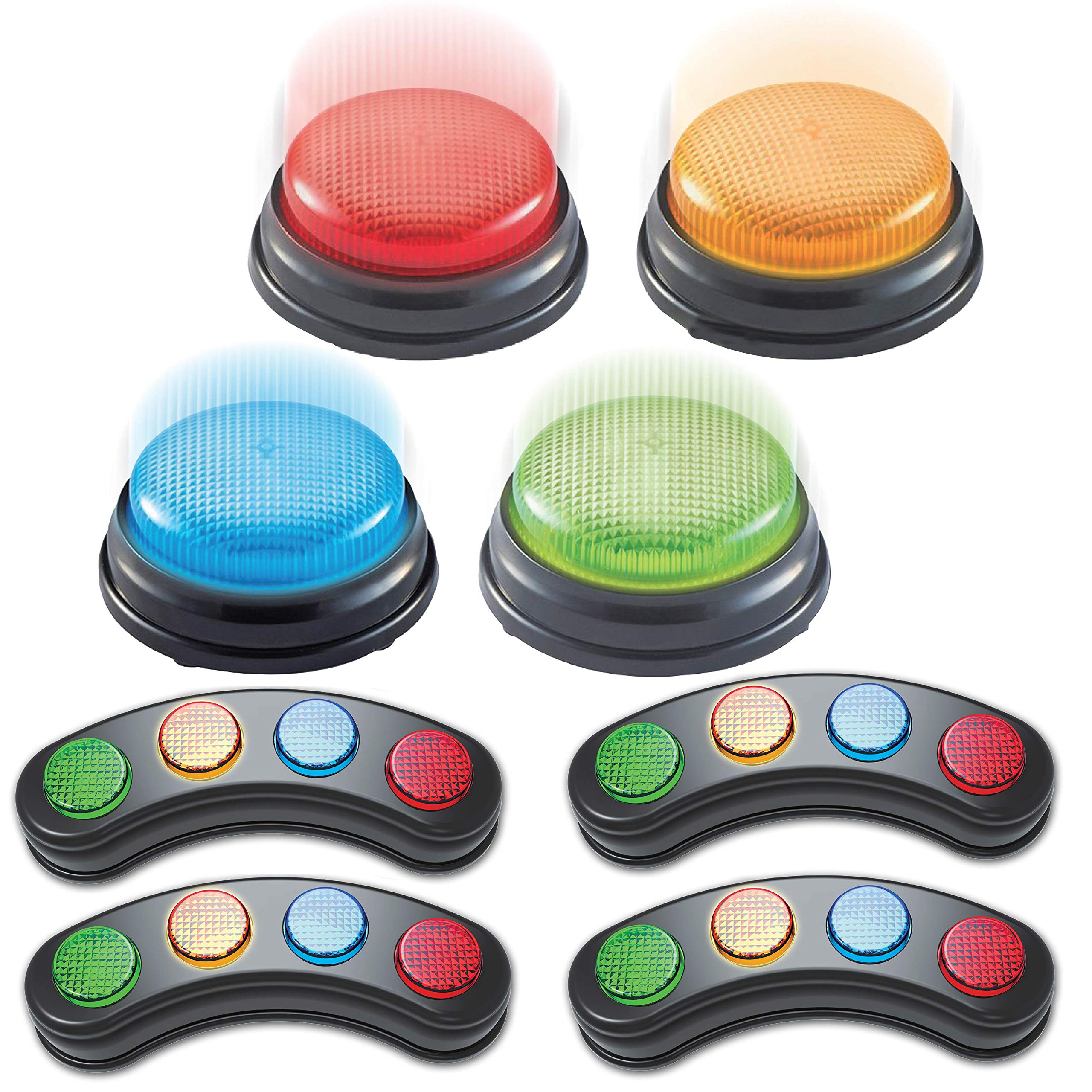 IQ Toys Lights and Sounds Buzzers Set of 8 Game Night Game Show and ...