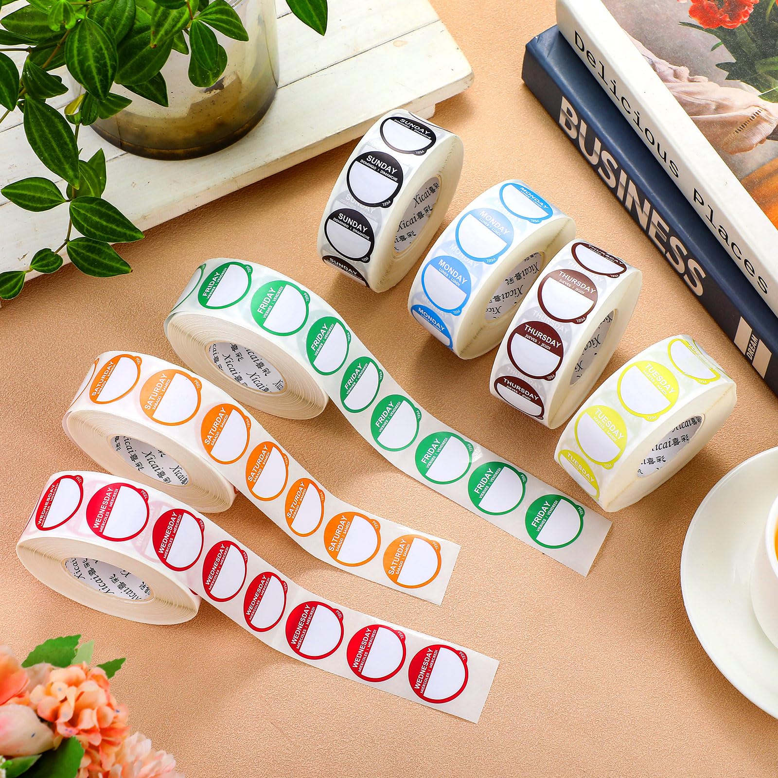 Snapklik.com : 7000 Pcs Day Of The Week Labels Food Labels Monday ...