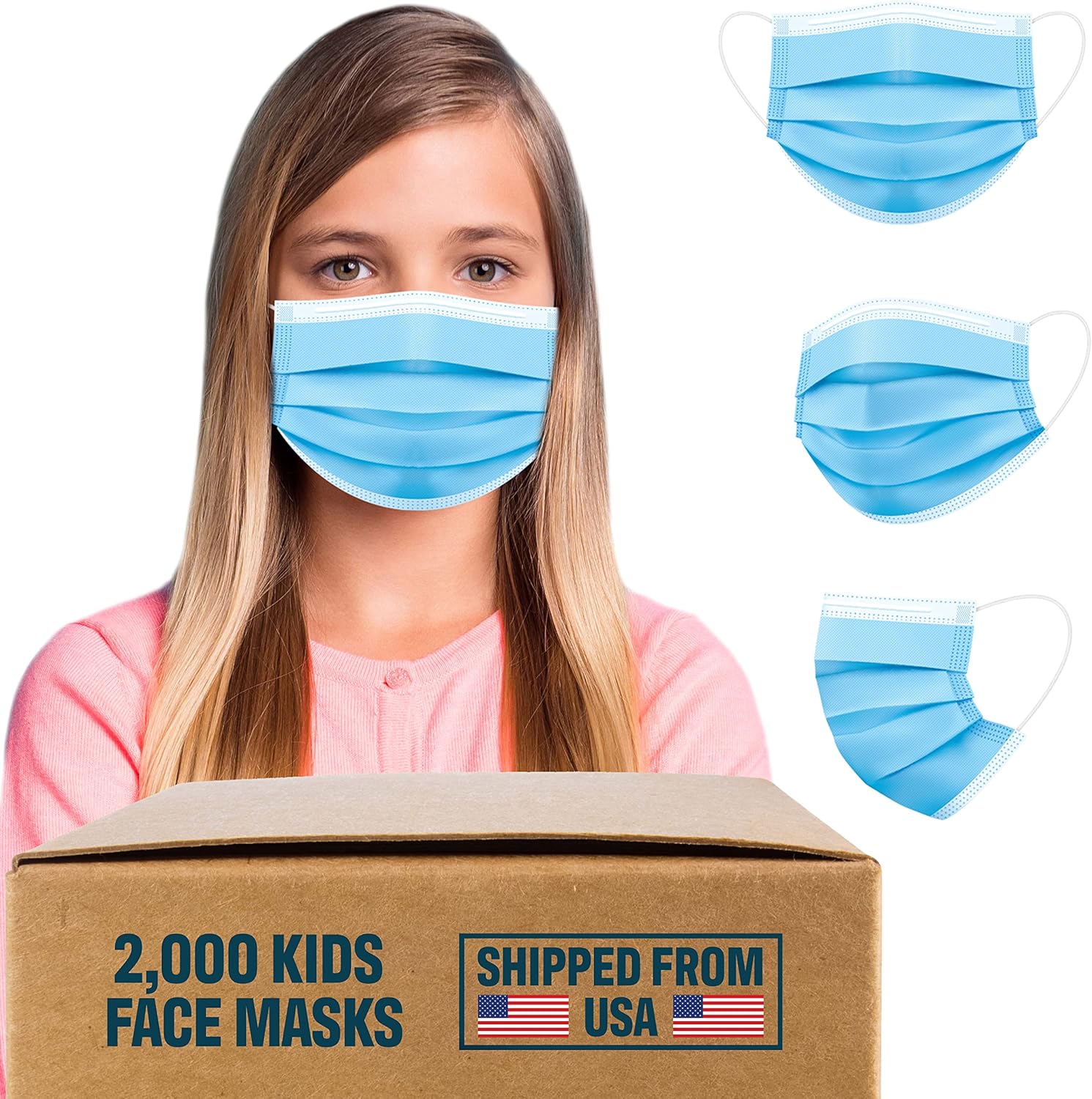 Amazon.com: 2000 Kids Disposable Face Masks, Bulk Face masks (40 Boxes ...