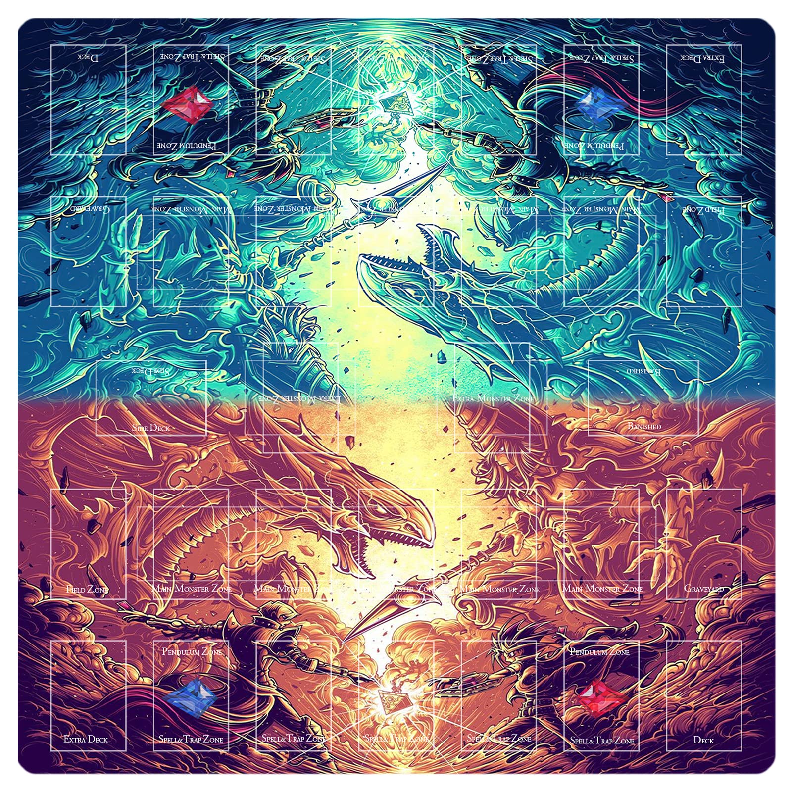 Amazon.com: sabermaster Card Rubber Mat - 2 Player, Square playmat for ...