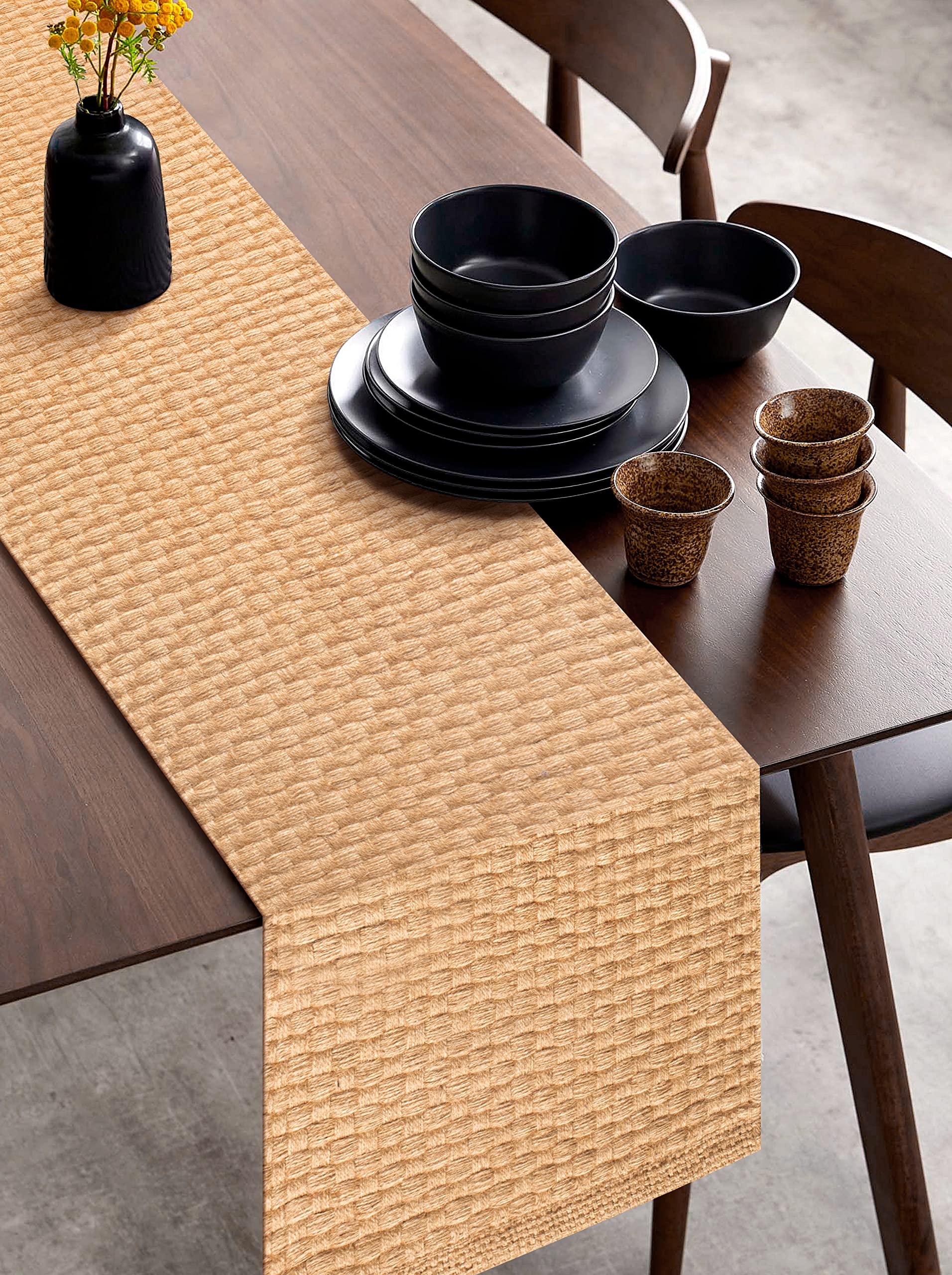 Amazon.com: Lightnpro Reversible Jute Woven Table Runner - Farmhouse ...