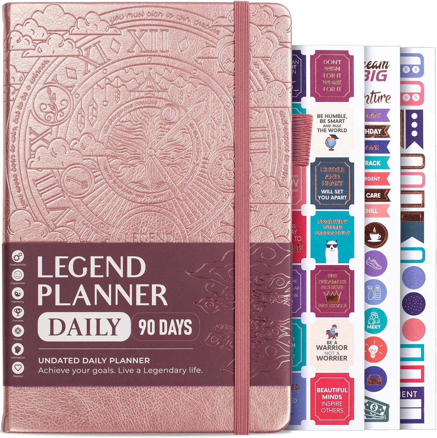 Legend Planner Daily for 3 Months – Undated Deluxe Monthly Weekly ...