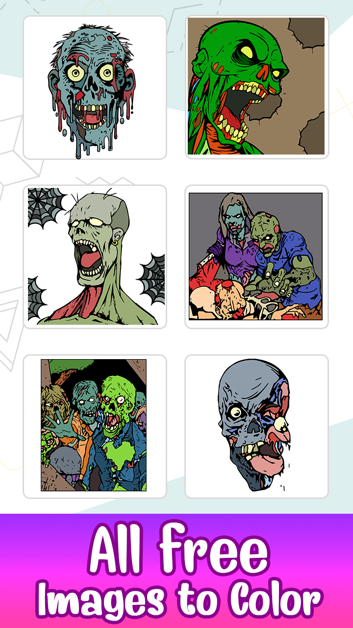 Zombies Color by Number Book - Grownups Paint + Glitter + Crayon + Oil ...