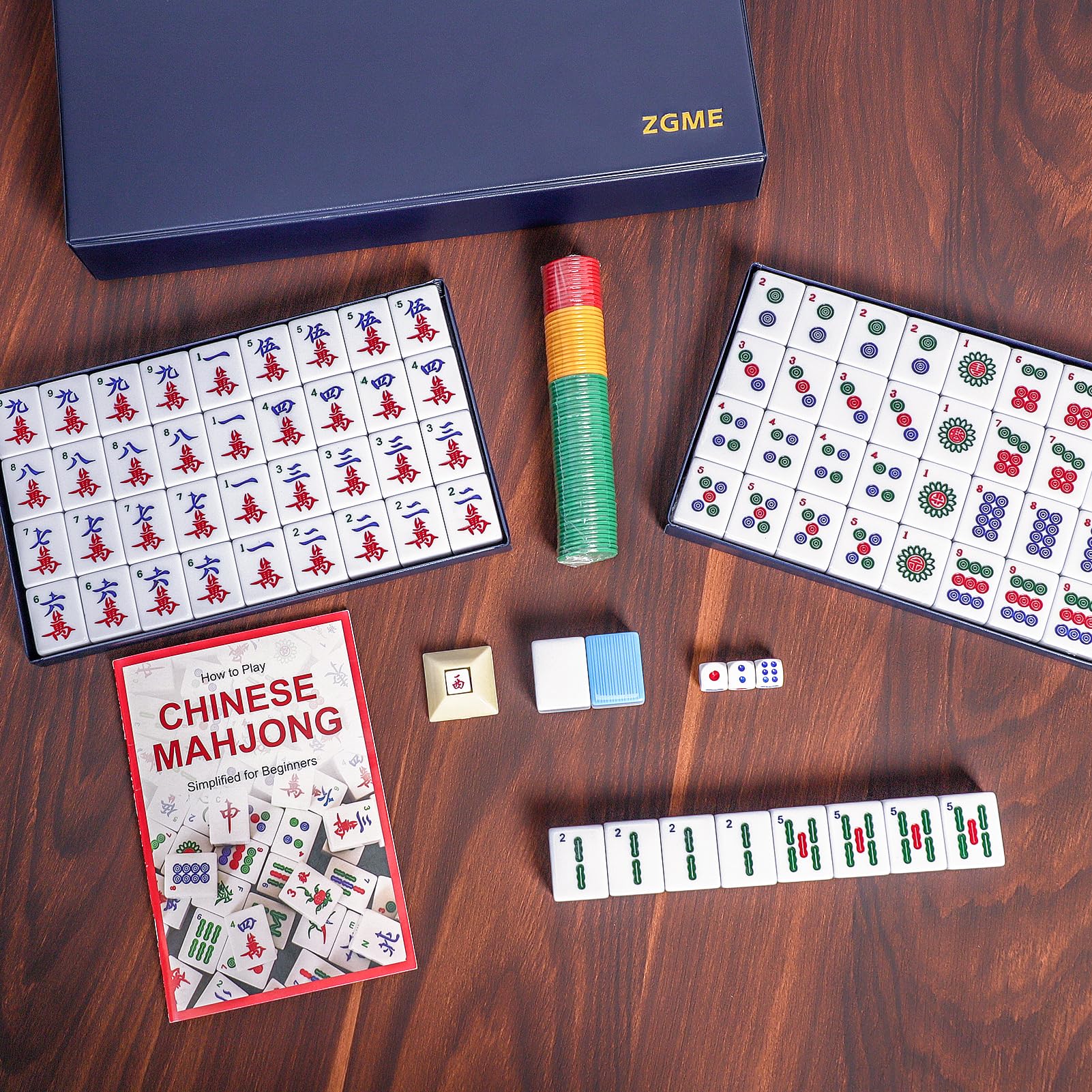 ZGME Chinese Mahjong Set,Mah Jongg Game Set, Complete Traditional Mah ...