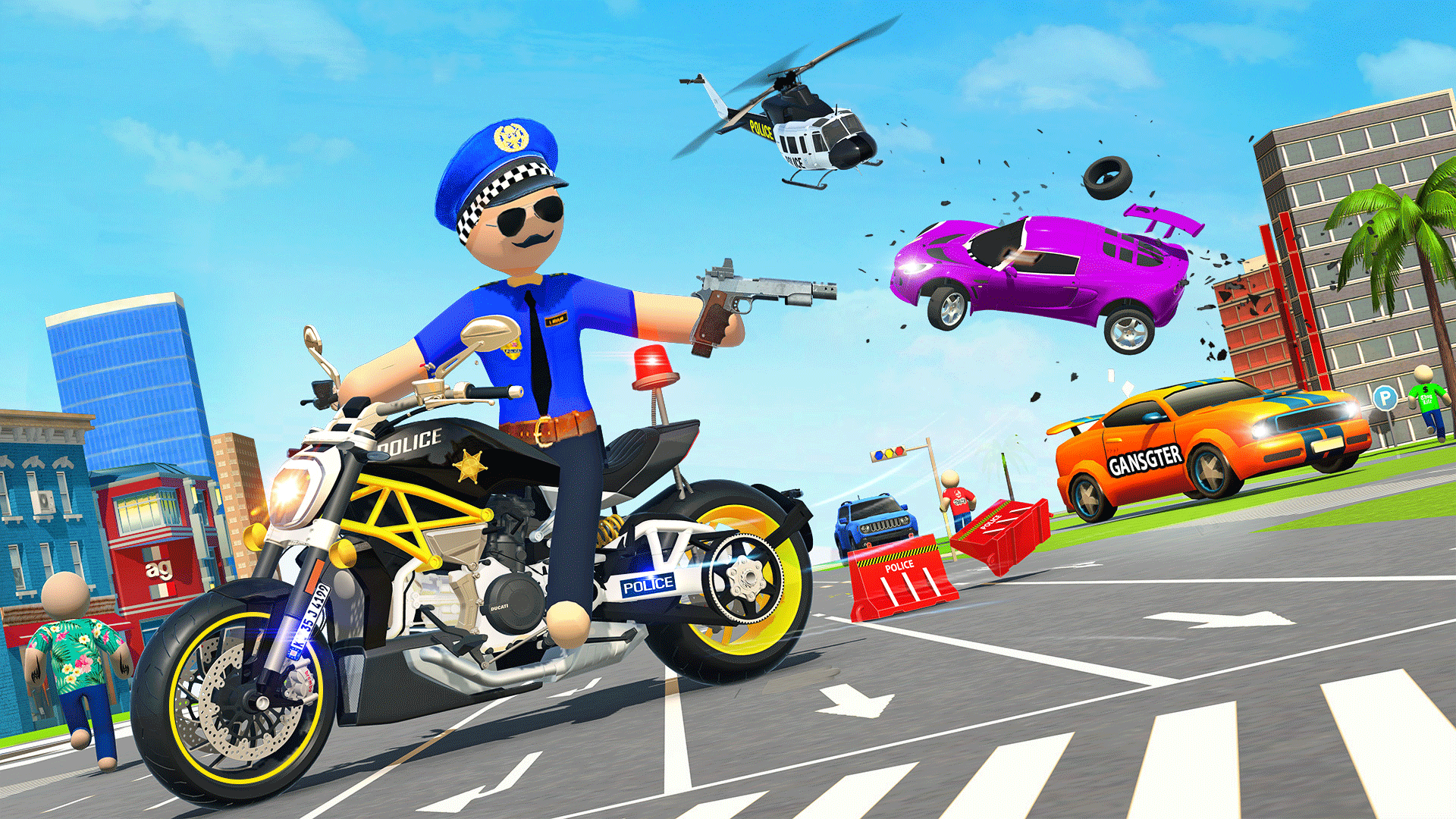 Stickman Police Motor Bike Gangster Crime Chase Games: Bike Chase 3D ...