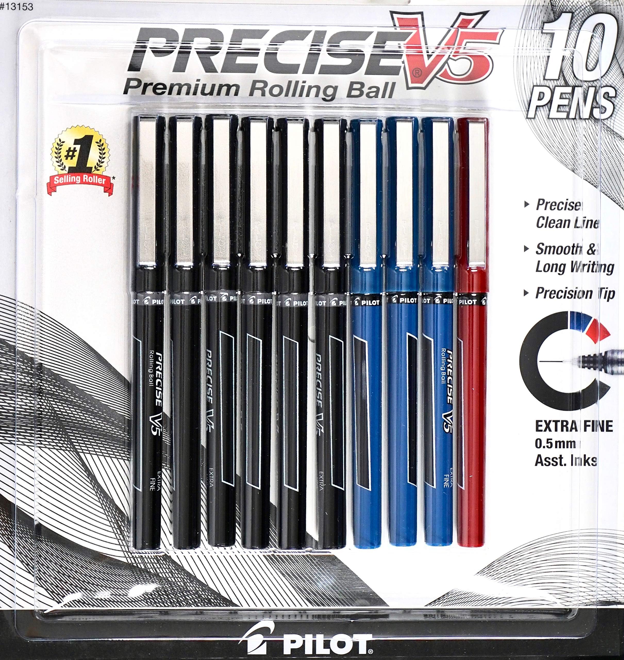Amazon.com: Precise Pilot V5 Extra Fine Pt. Premium rolling Ball Pen ...