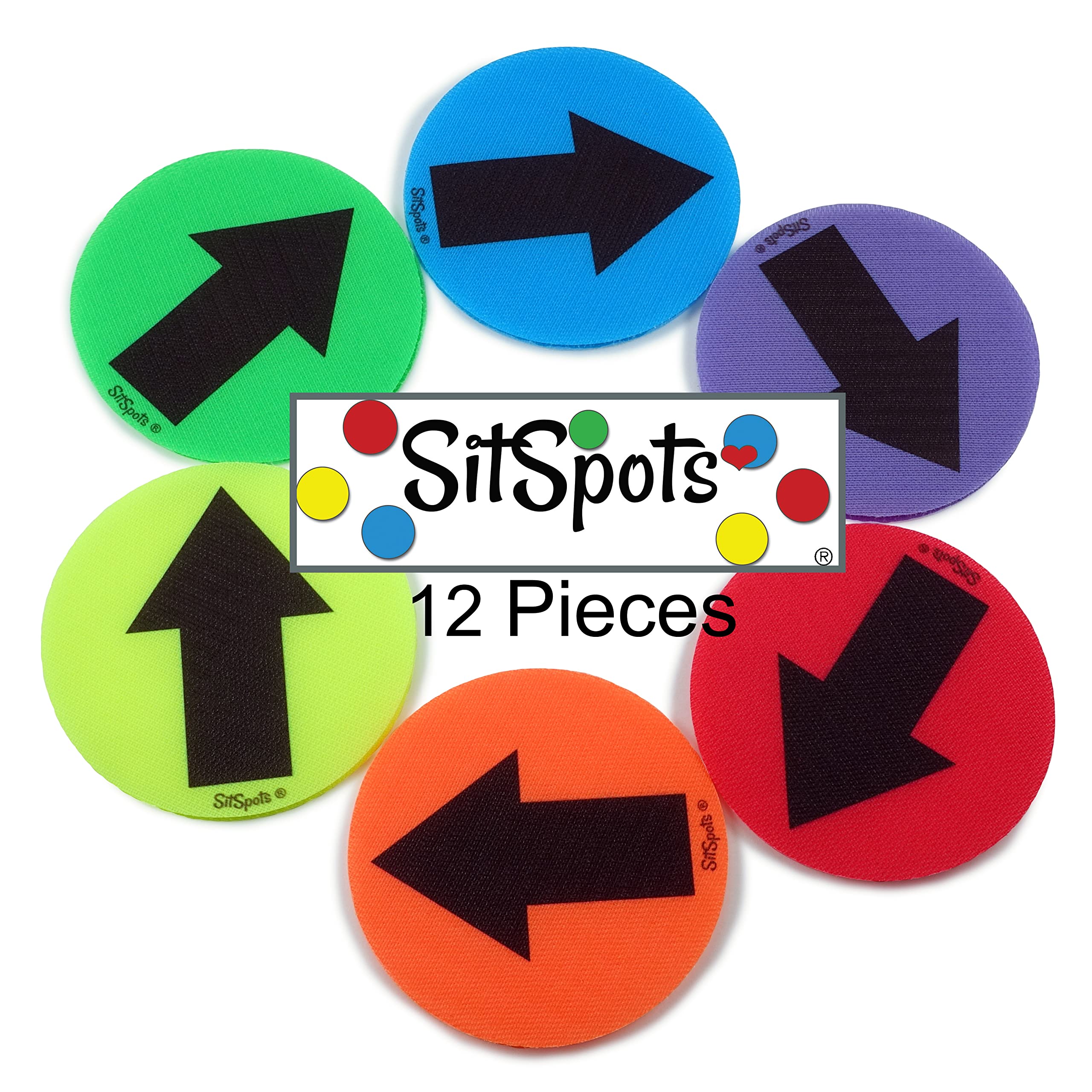Buy SitSpots® Carpet Floor Arrow Sit Markers 12 Arrow Carpet Spots for ...
