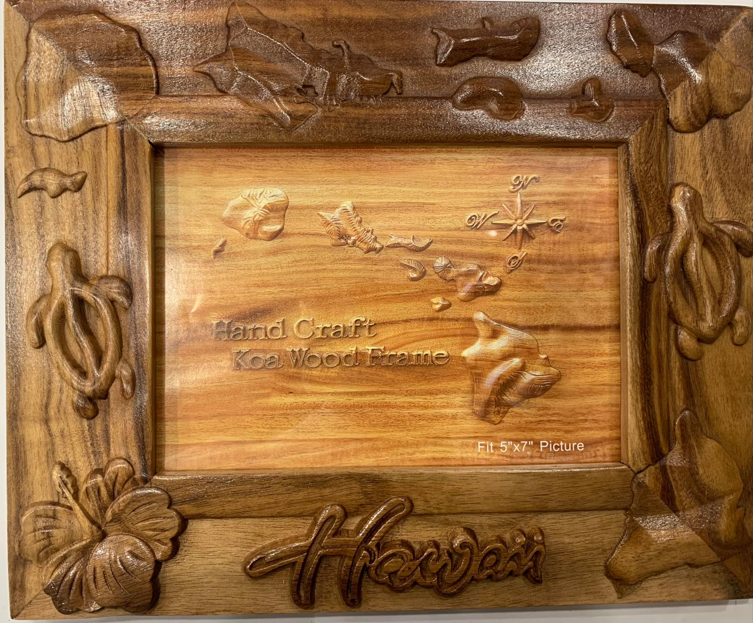 Amazon.com - Koa Wood Handcrafted 5"x7" Picture Frame, HAWAII Ocean ...