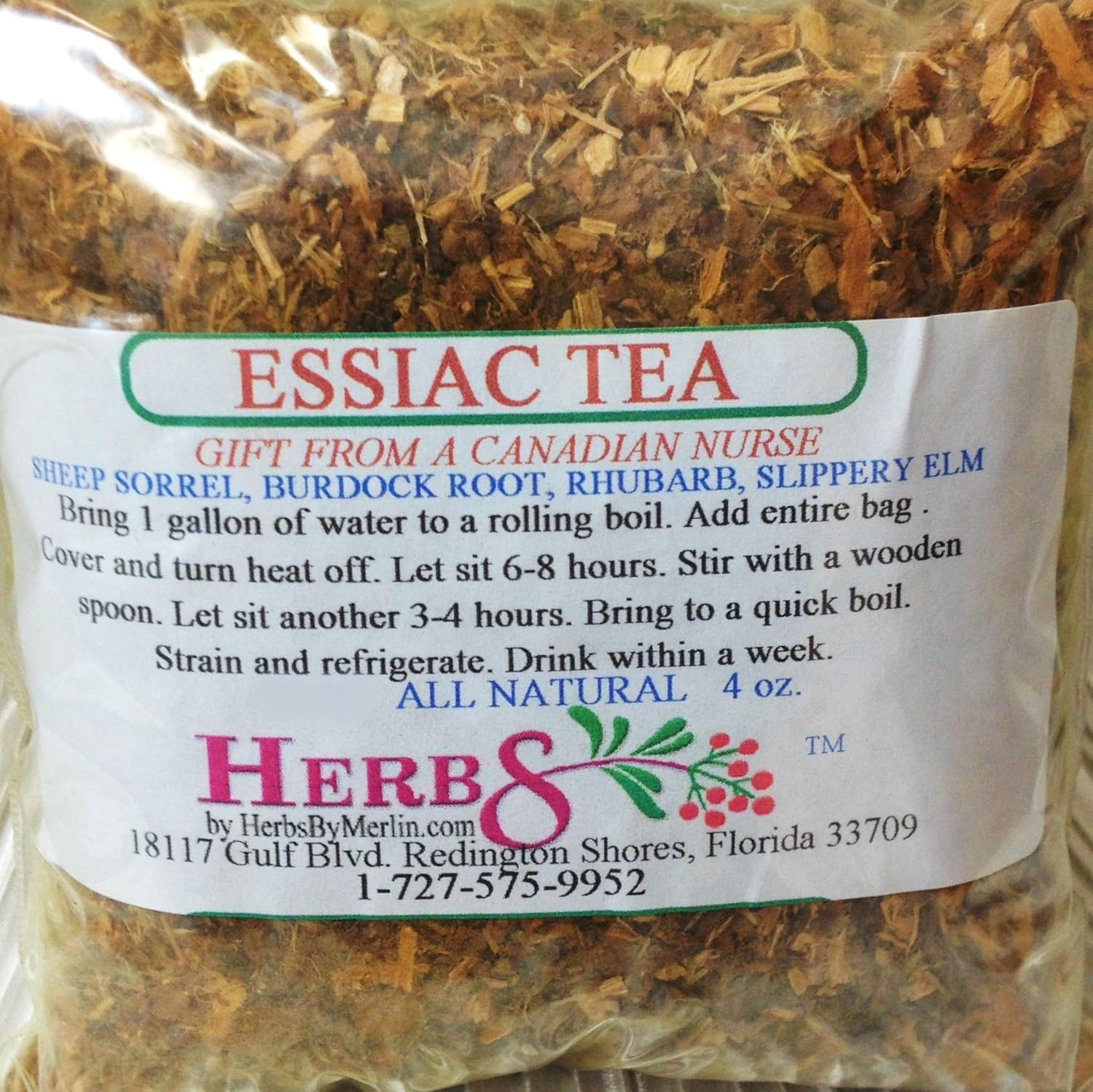 Amazon.com: Herbs By Merlin ESSIAC TEA Organic Loose Leaf Tea 4 oz Rene ...