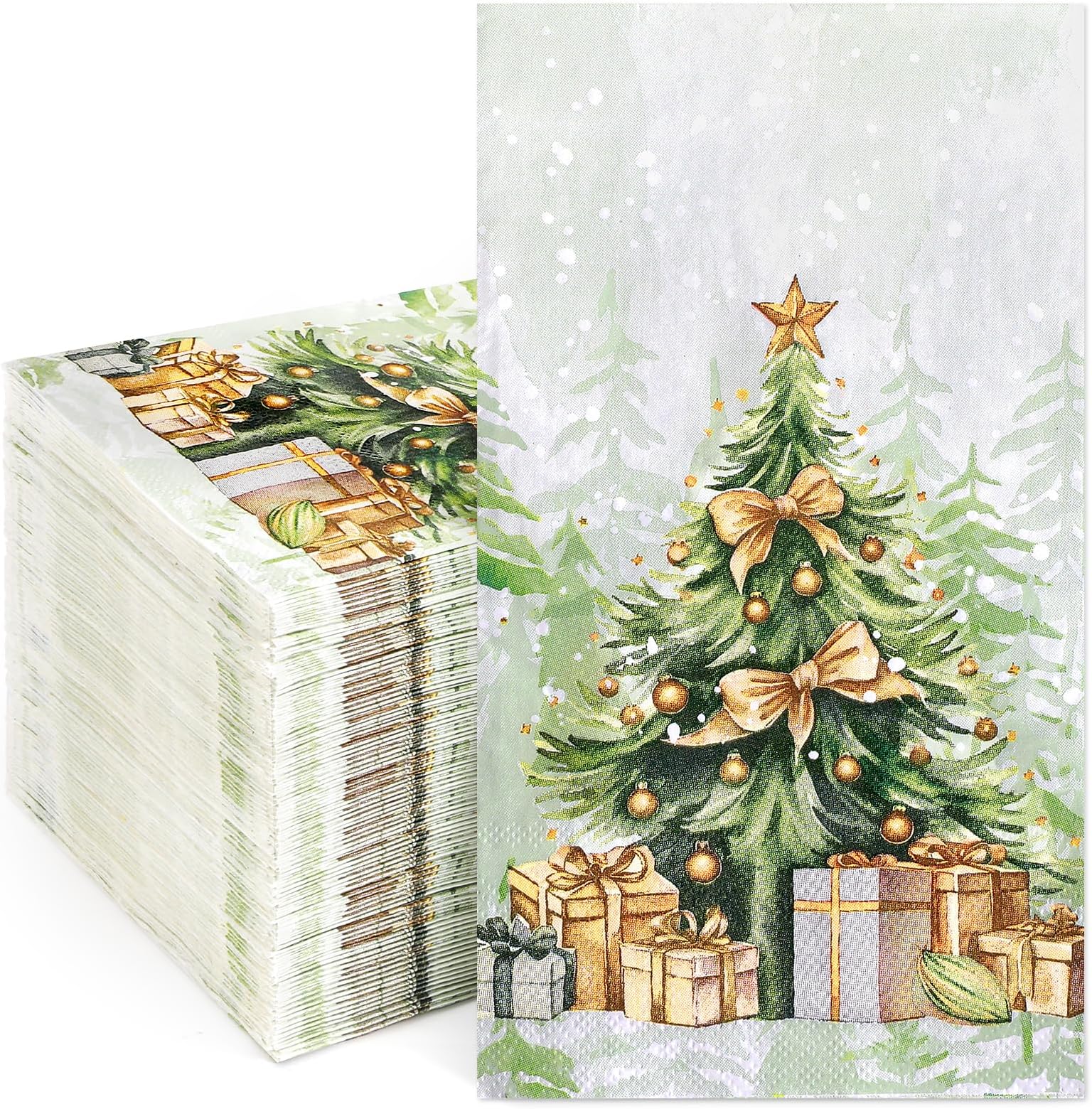 Amazon.com: Cholemy 200 Pcs Christmas Guest Napkins 2 Ply Disposable ...