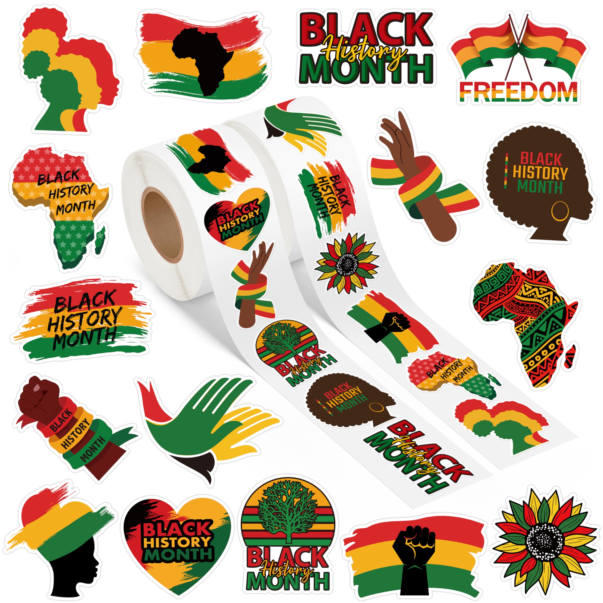 Amazon.com: A1diee Black History Month Stickers 1000Pcs with 16 ...